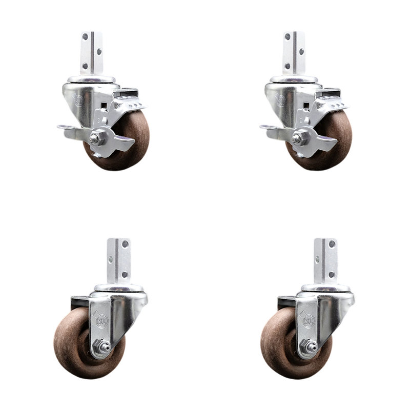 Service Caster 4 Piece High Temp Glass Filled Nylon Caster Set | Wayfair
