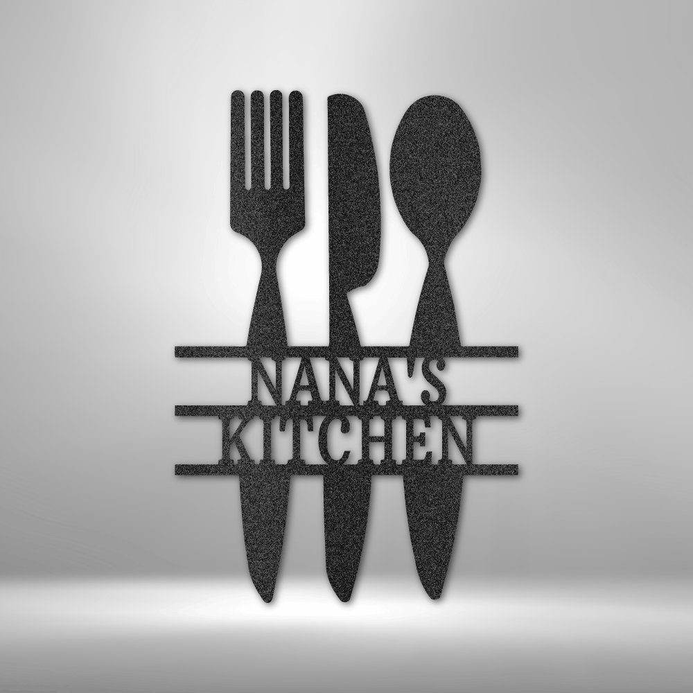 Union Rustic Personalized Kitchen Utensil Monogram Steel Sign Steel Art ...