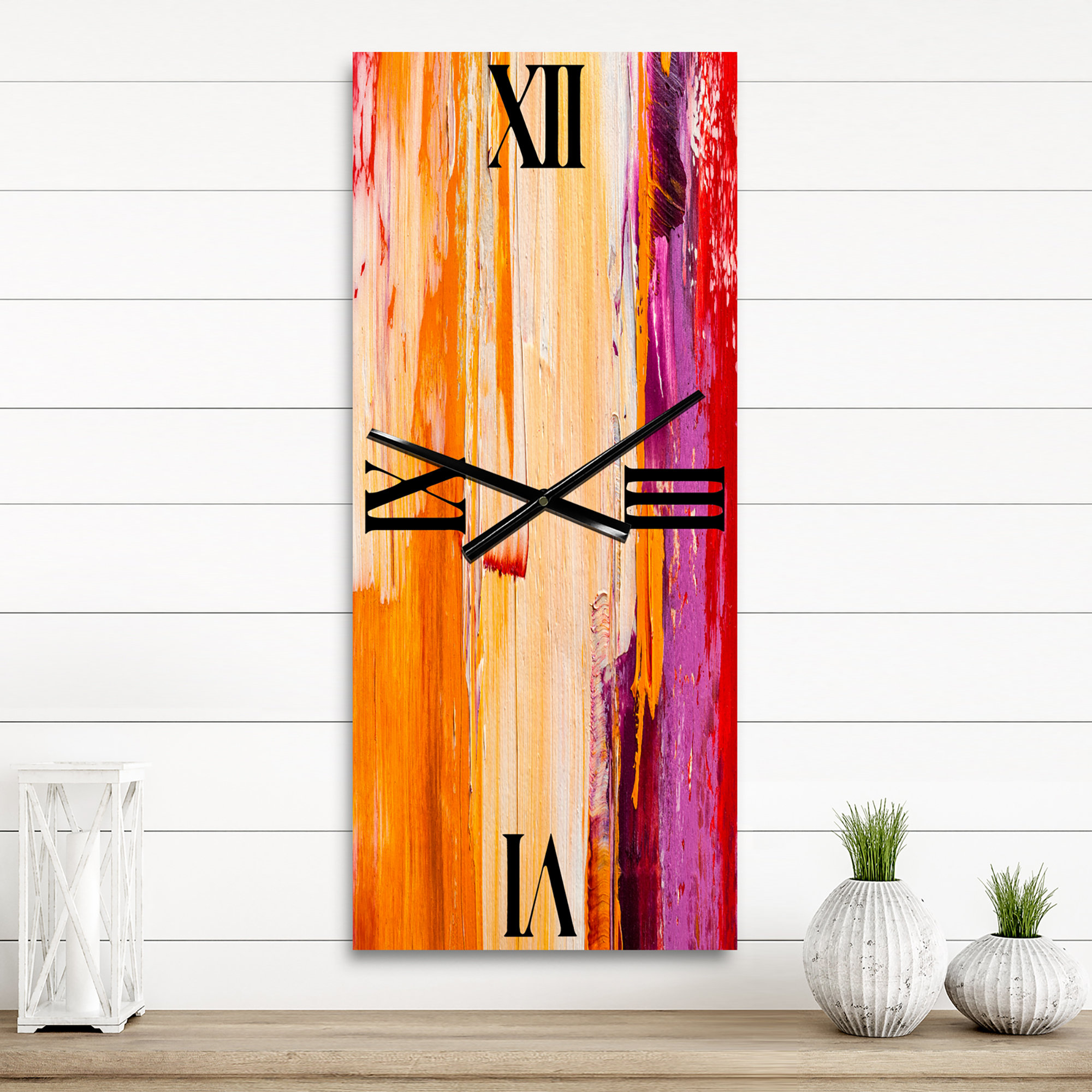 East Urban Home Grunge Green Abstract - Modern Wall Clock | Wayfair