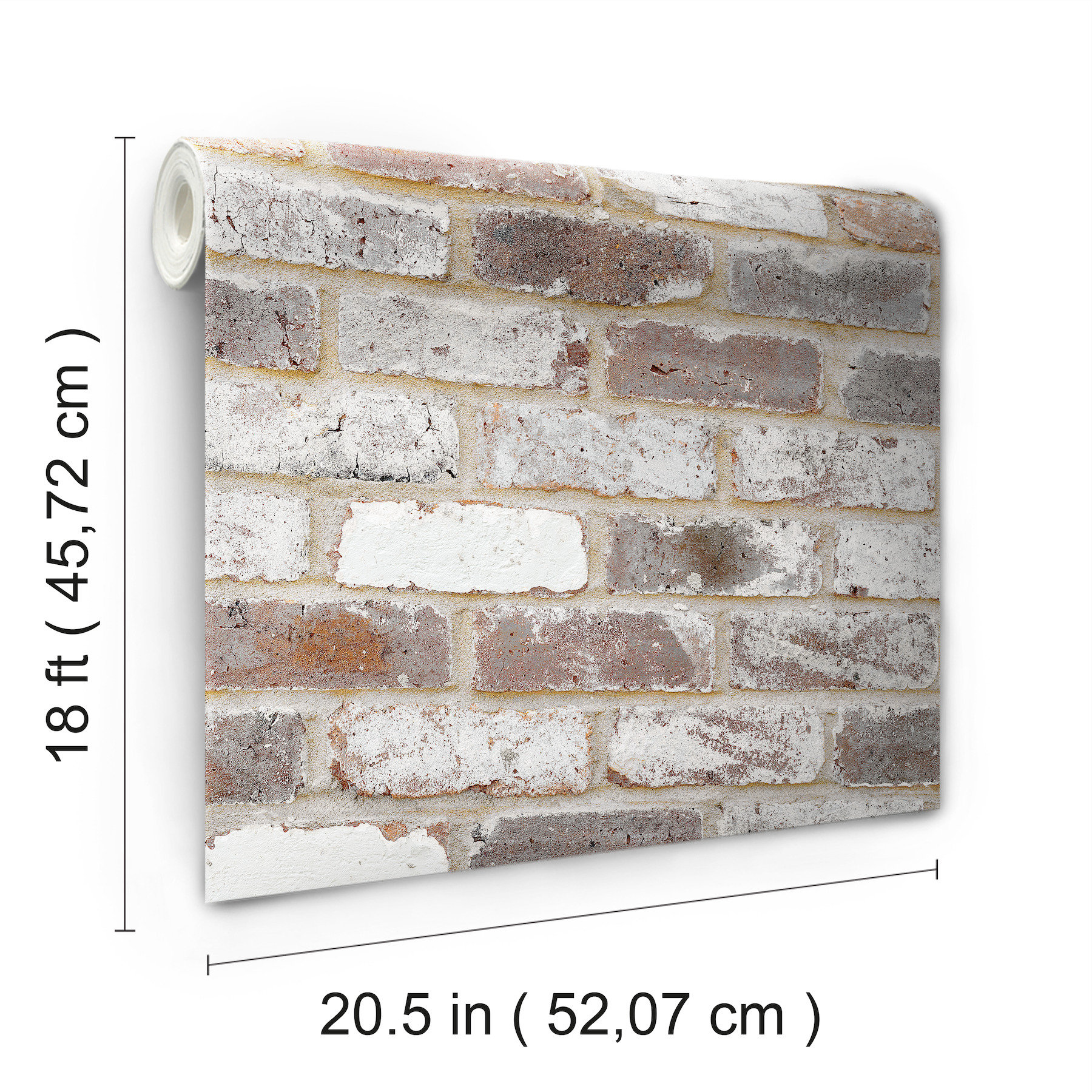 Room Mates Peel & Stick Brick Roll | Wayfair