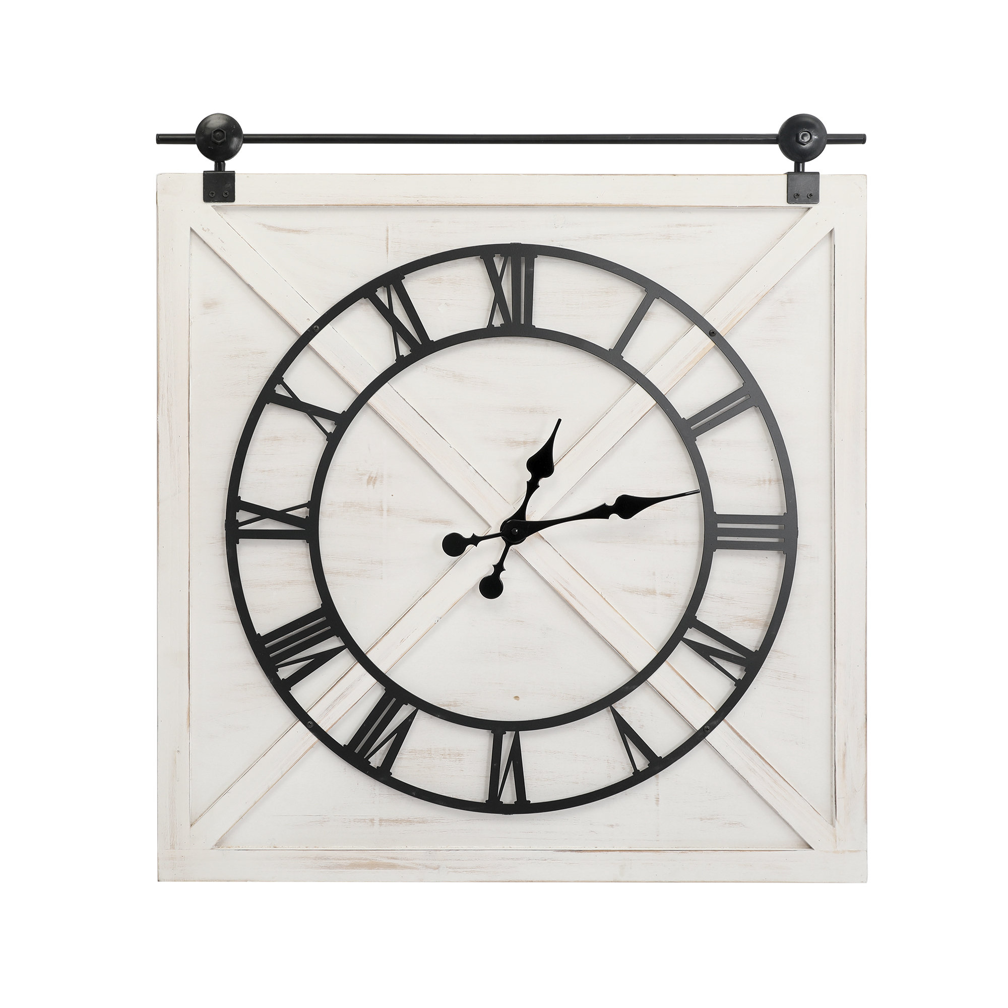 Ebern Designs Abishai Barn Door Wall Clock | Wayfair