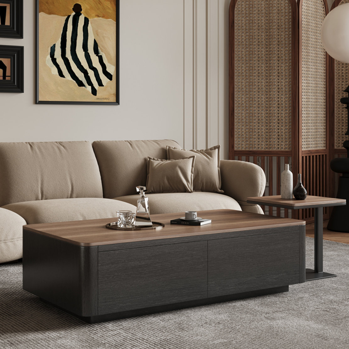Hokku Designs Italian Minimalist Walnut Coffee Table Set - Wayfair Canada