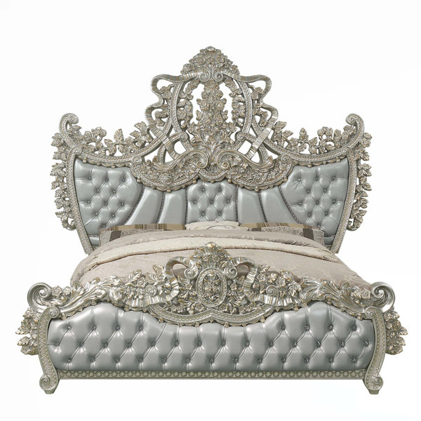 Donk EK BED Beige PU & Champagne Finish | Wayfair