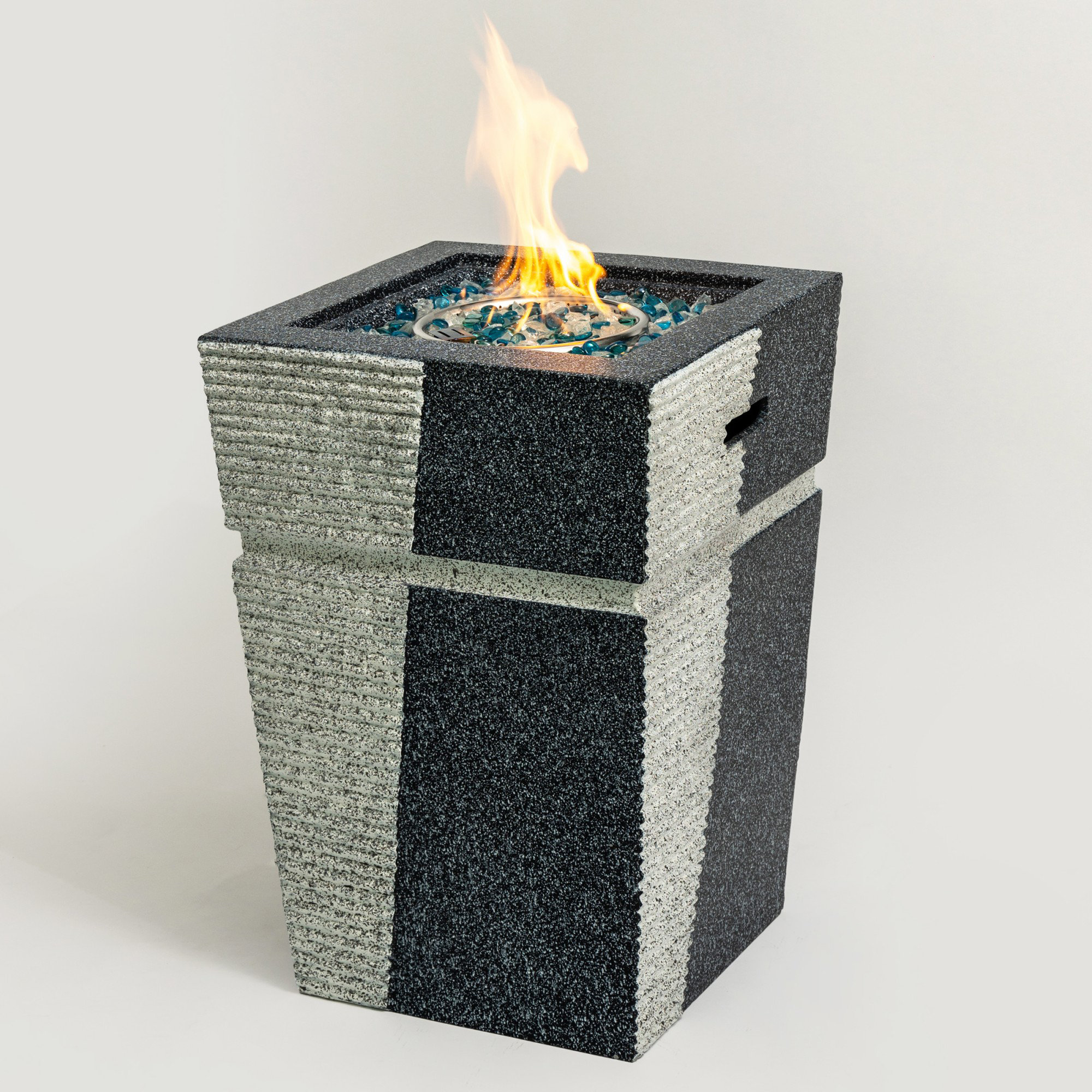 Latitude Run® Outdoor Concrete Fire Pit Column Propane Fire Pit Patio ...
