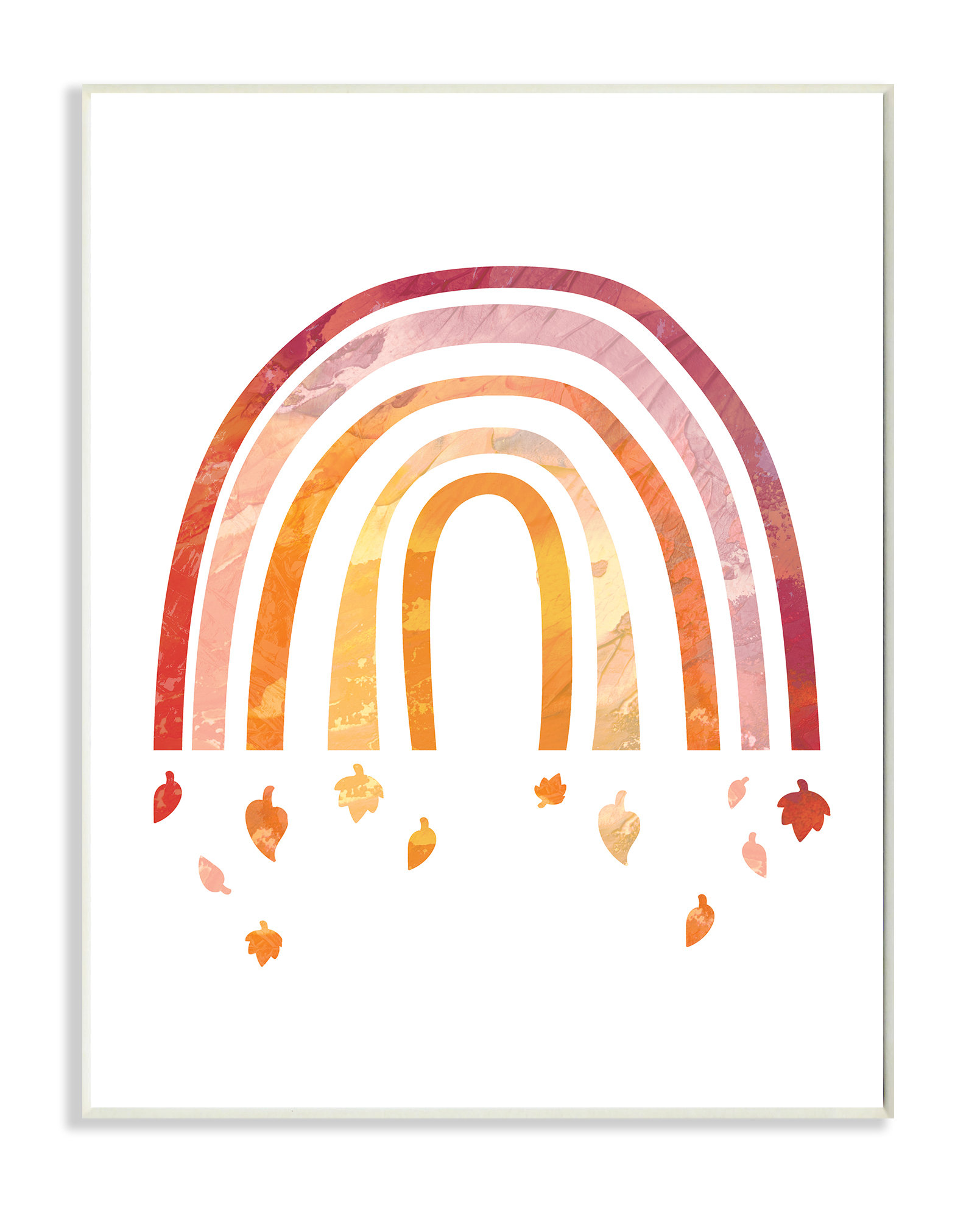 Isabelle & Max™ Red Tone Rainbow With Autumn Leaves Falling | Wayfair