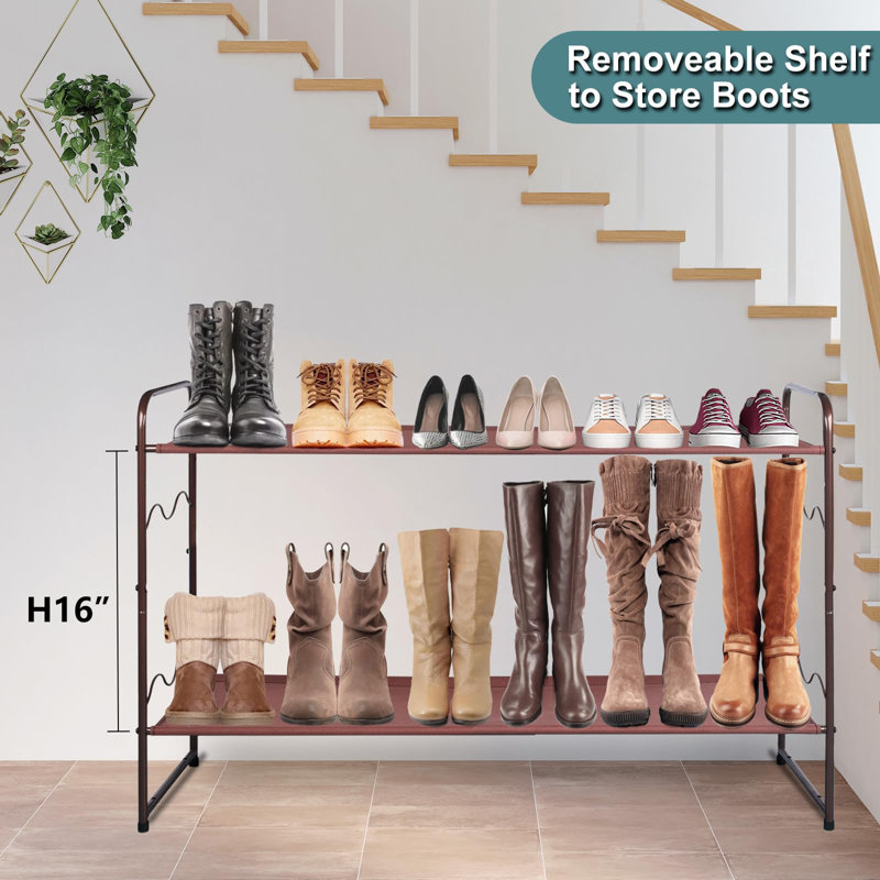 Rebrilliant 3-Tier Shoe Rack Stackable | Wayfair
