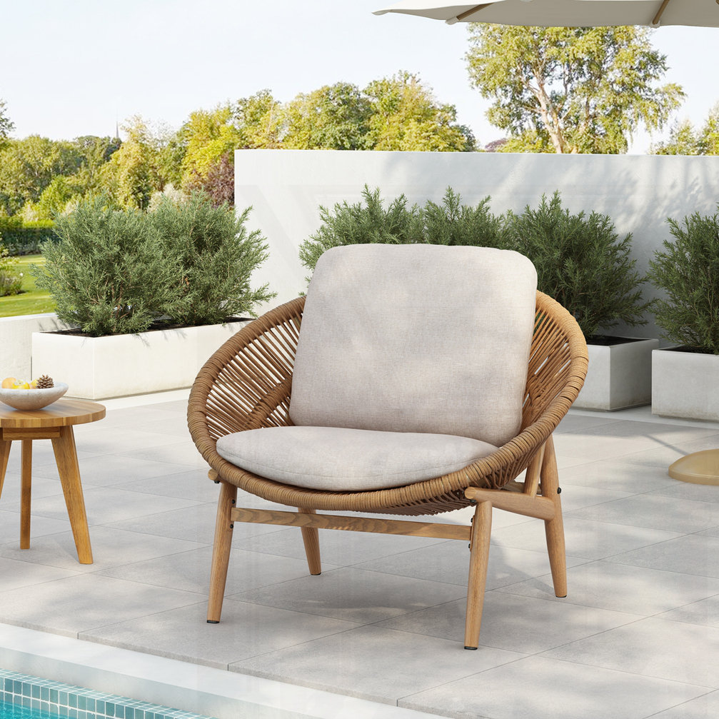 Latitude Run® Outdoor Wicker Lounge Chair | Wayfair