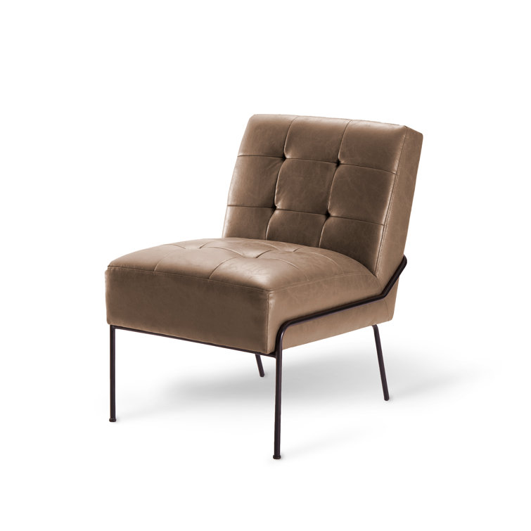 Trent Austin Design® Schaible Leather Tufted Armless Side Chair ...