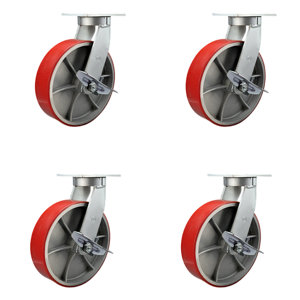 Service Caster 4 Piece Heavy Duty Poly on Cast Iron Caster Set | Wayfair