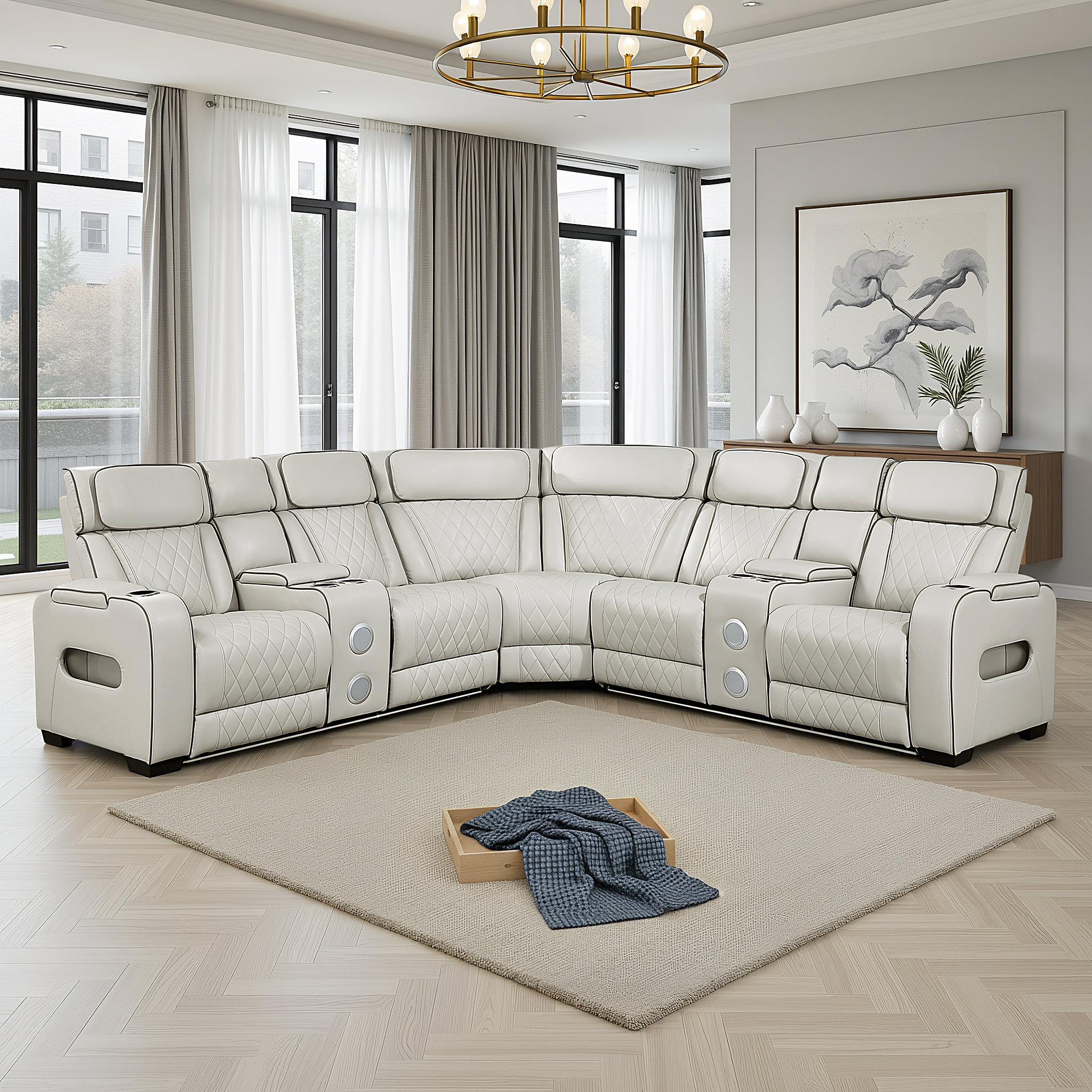 Brayden Studio® Annitra 118" Modern & Contemporary 3-Piece Power ...
