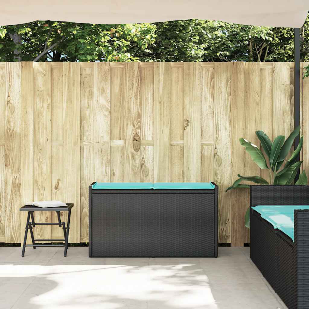Ebern Designs Outdoor Storage Bench PE Rattan, Powder-Coated Steel 39.4 ...