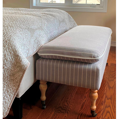 Canora Grey SEAT4U Patzy Bedroom Linen Ticking Fabric Upholstered ...