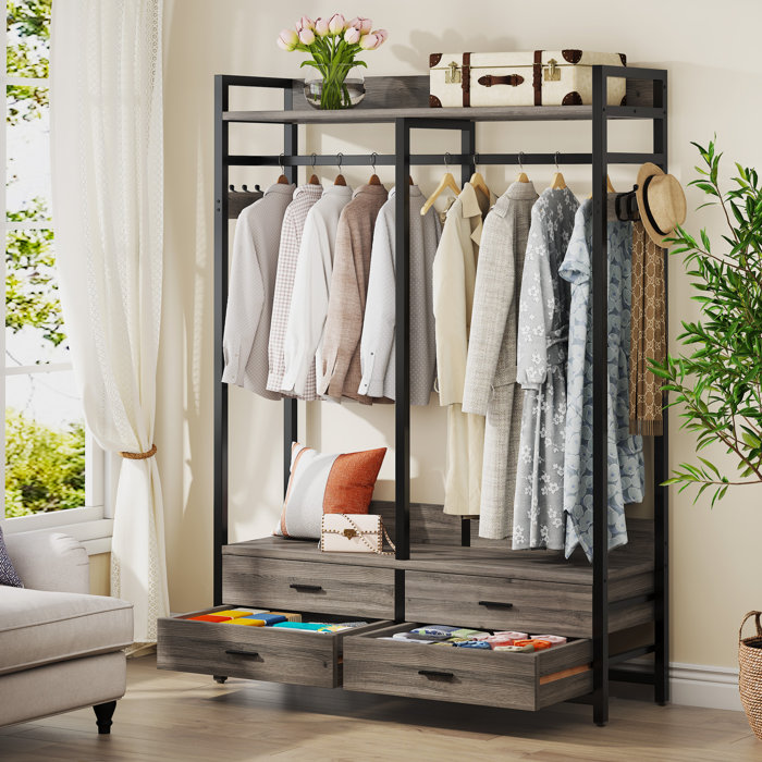 17 Stories 47.24'' Manufactured Wood Clothing Rack & Reviews | Wayfair