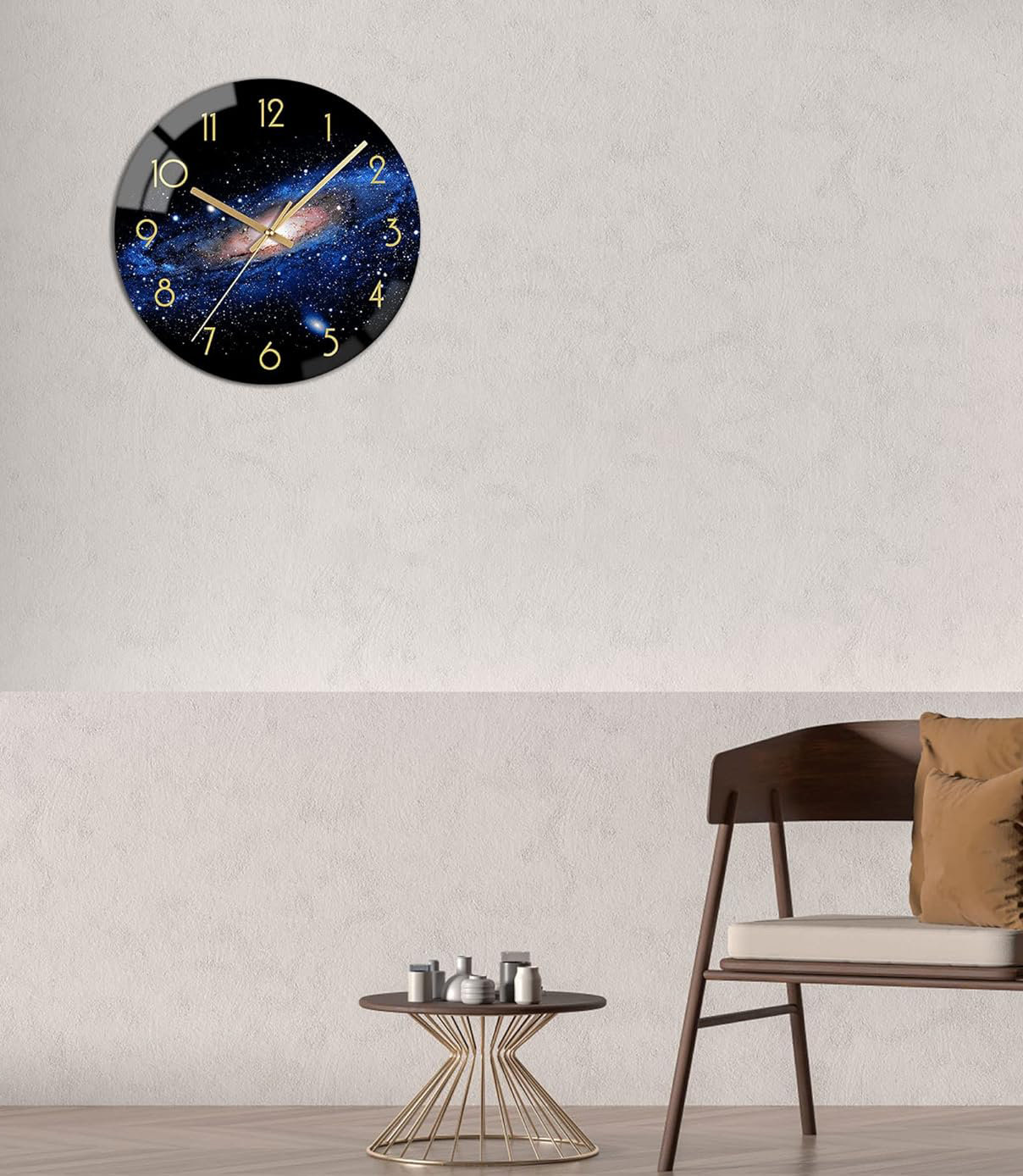 Ivy Bronx Modern Marble Texture Clock Rustic Kitchen Decor 12 Inch Wall ...
