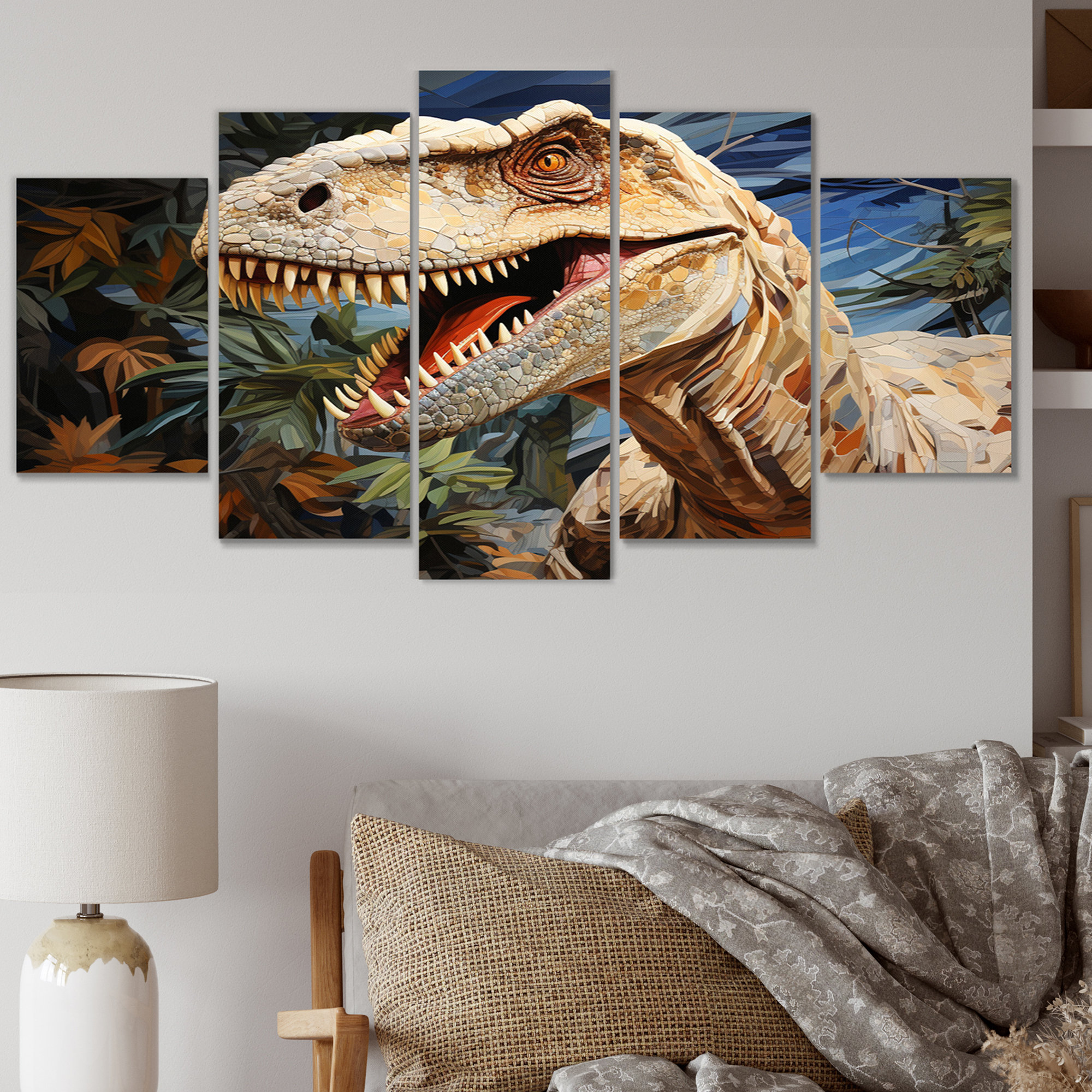 Trinx Dinosaur Prehistoric Legacy Pastoral I - Animals Canvas Art Print ...