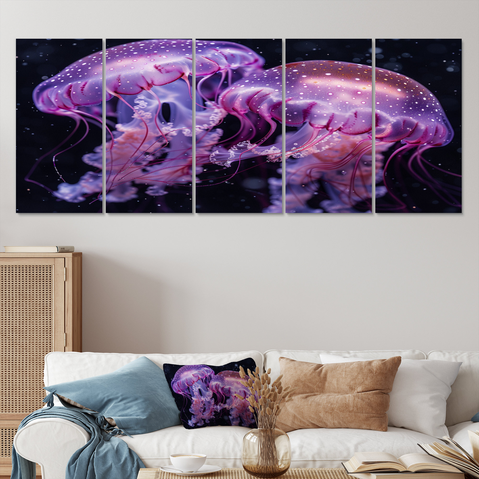Beachcrest Home™ Purple And Black Jellyfish Dance II - Sea Creatures ...