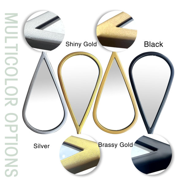 Everly Quinn Wall Mirror Decorative Mirrors Mounted Decor Tear Drop ...