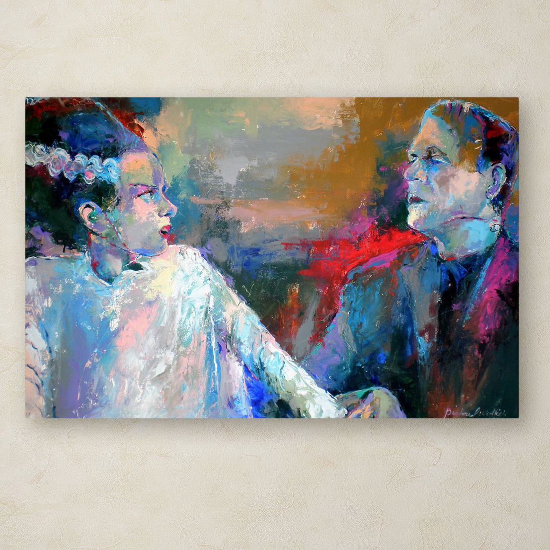 Lark Manor™ 'Frankenstein and his Wife' Painting Print on Wrapped ...