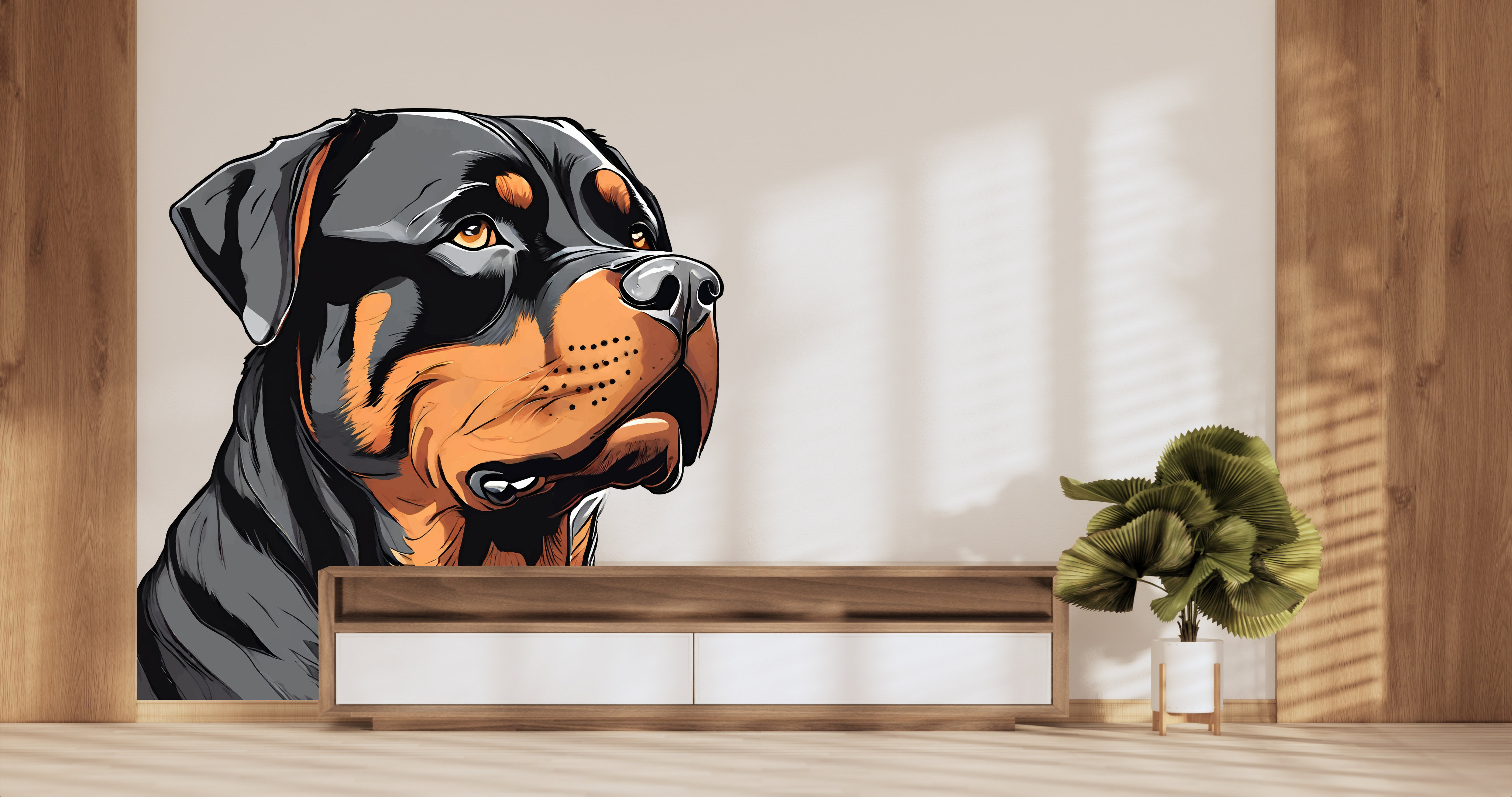 Lark Manor™ Dog Wall Decal, Rottweiler, Dog Decor Dog Wall Art Decal ...