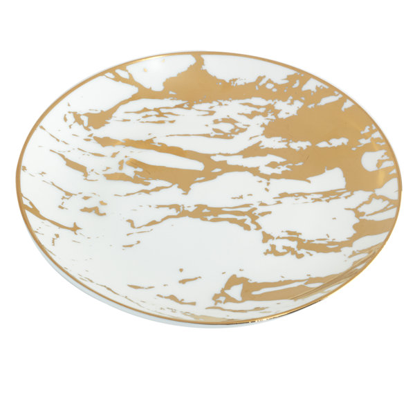Certified International Gold Set of 6 Plated Canape Plates 6in asst ...