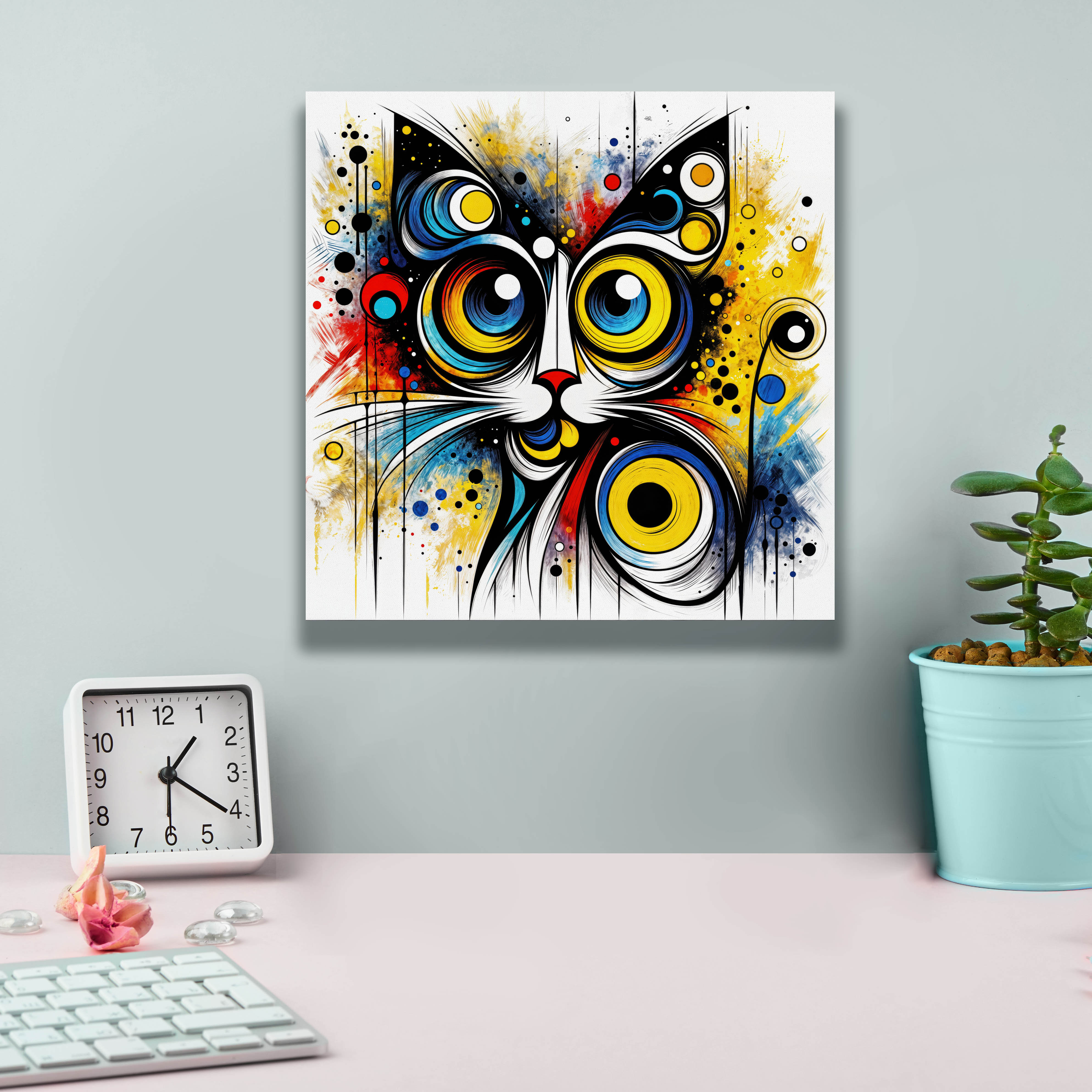 Wrought Studio™ 'Cat Abstract 1' by Rey Klimt Canvas Wall Art | Wayfair