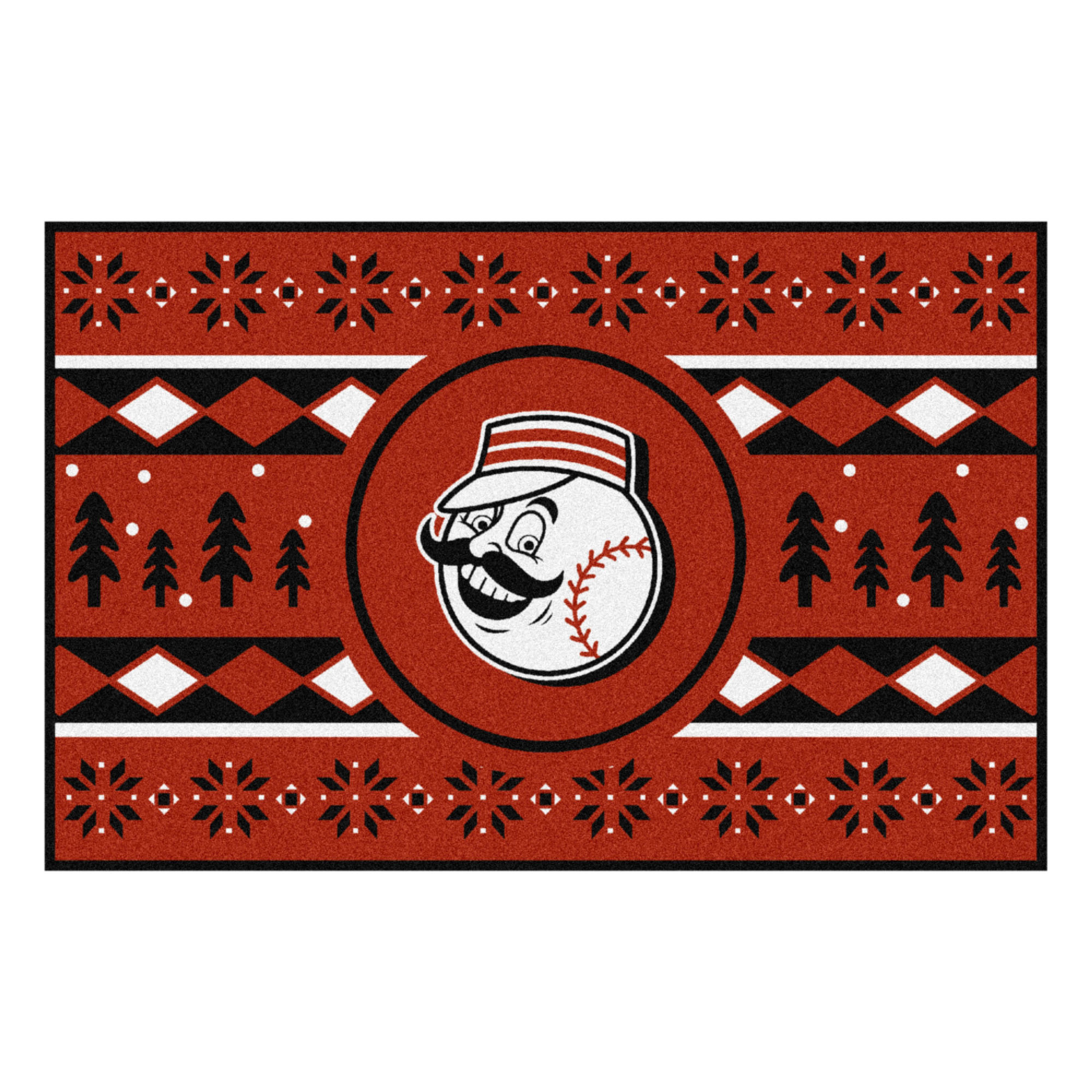 FANMATS Cincinnati Reds_Cincinnati Reds Holiday Sweater Starter Mat ...