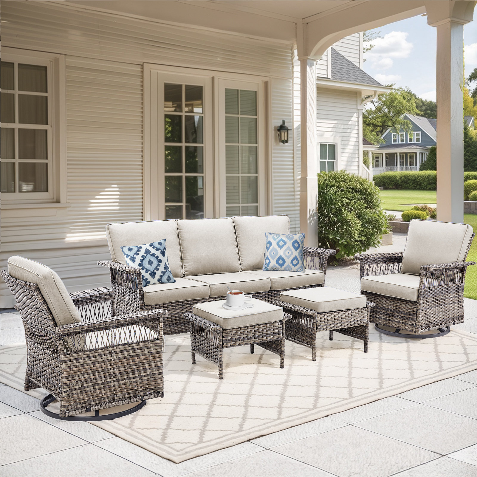 Red Barrel Studio 5 - Person Outdoor Seating Group With Cushions ...