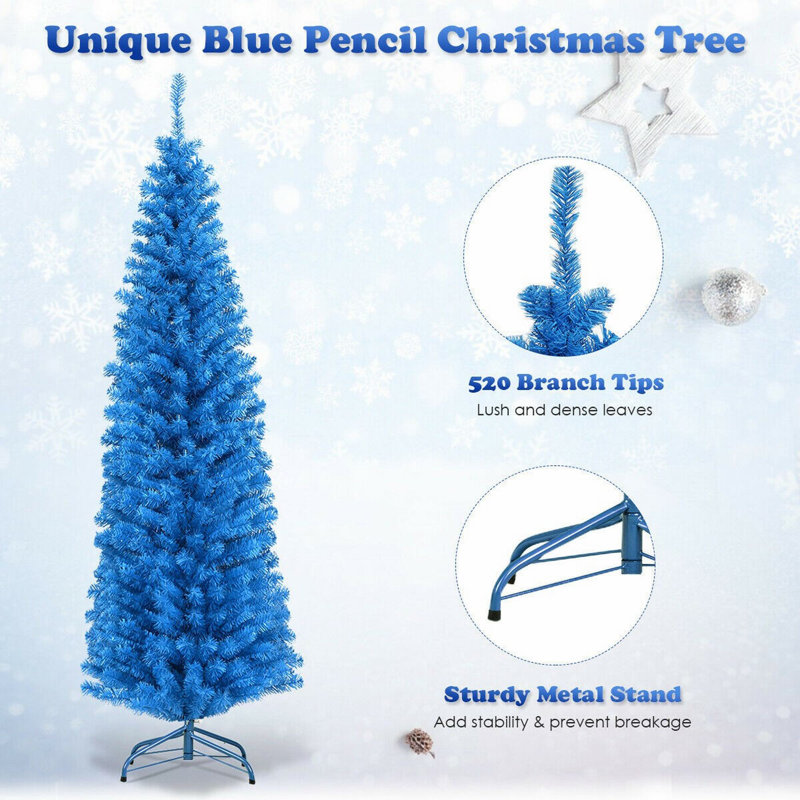 The Holiday Aisle® 6' Blue Artificial Christmas Tree & Reviews | Wayfair