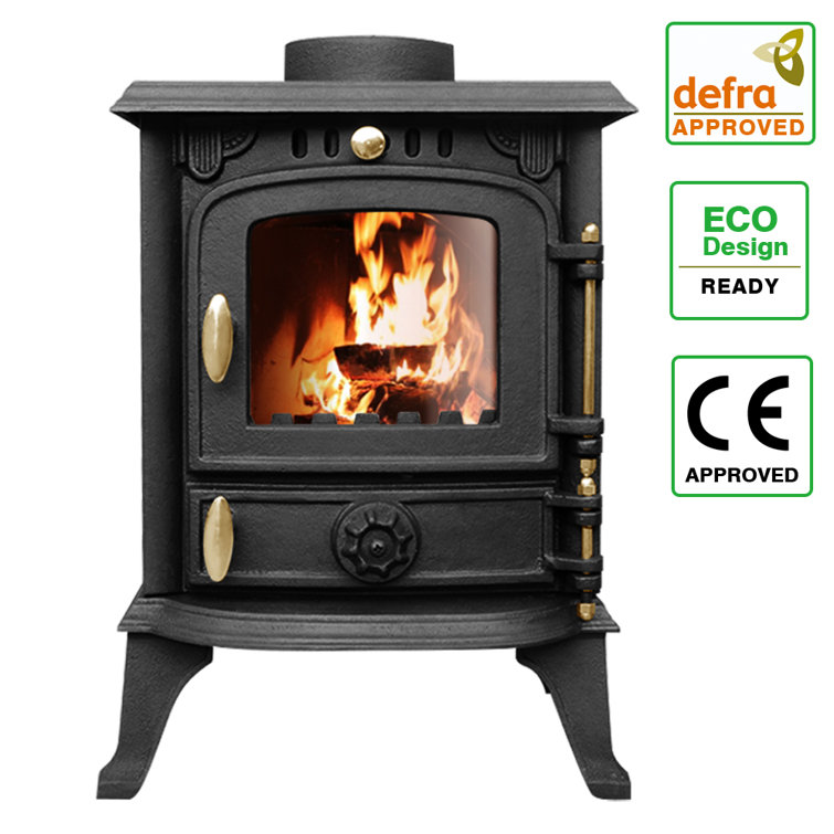Ophelia & Co. Kobbe 4.5KW Multifuel Log Wood Burner Fireplace ...