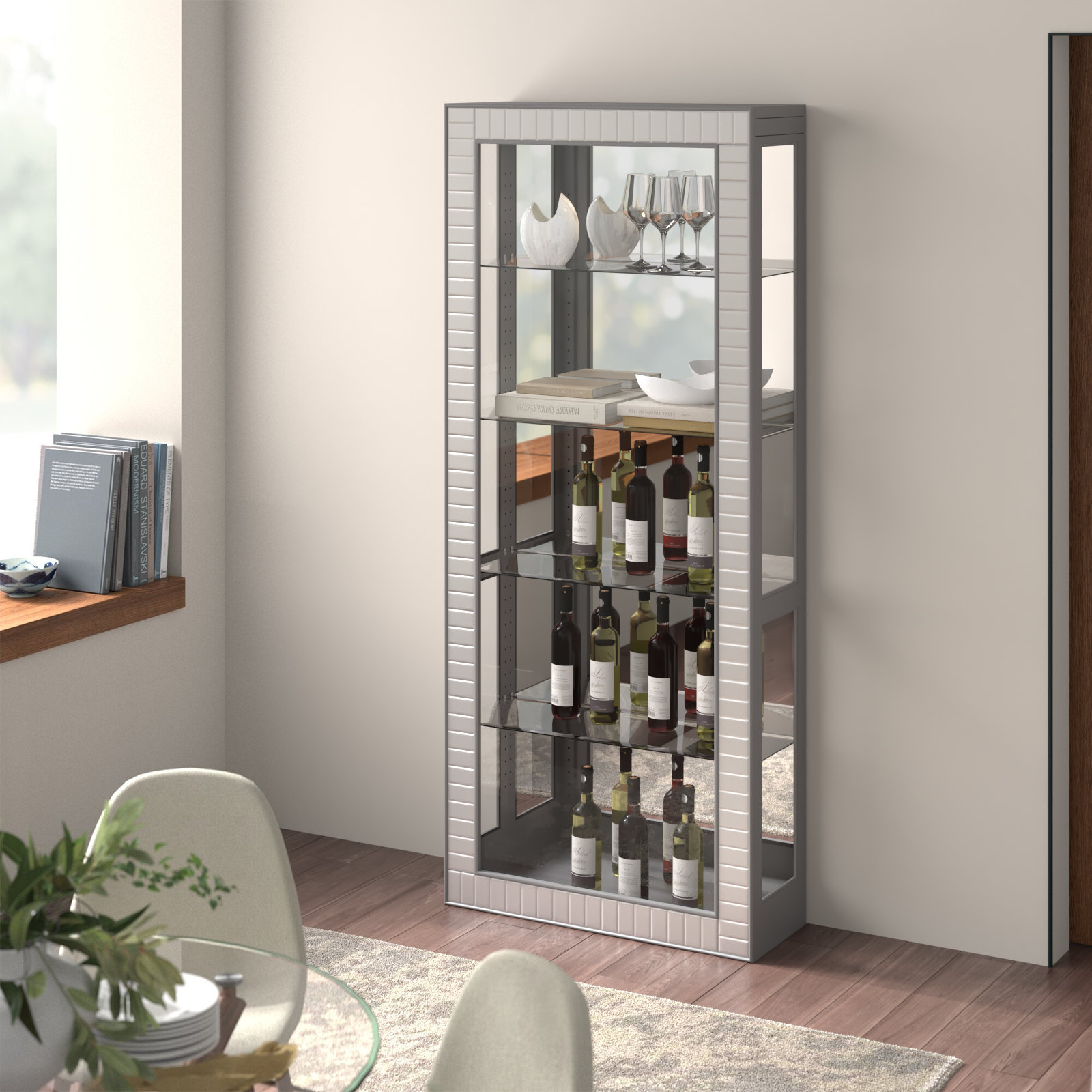 Wade Logan® Azka Lighted Curio Cabinet & Reviews | Wayfair