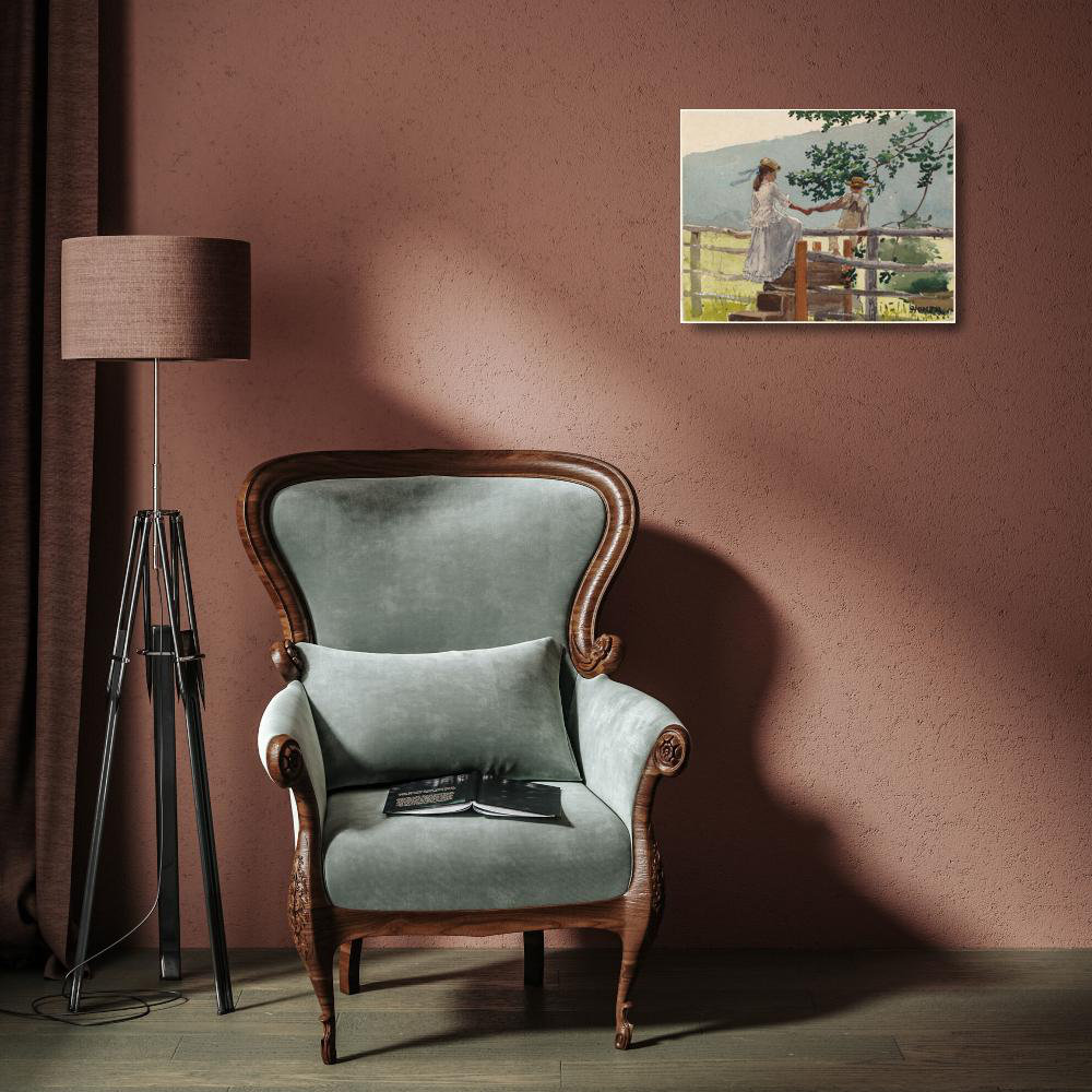 Vault W Artwork "On the Stile" by Winslow Homer - Gallery Wrap Canvas ...