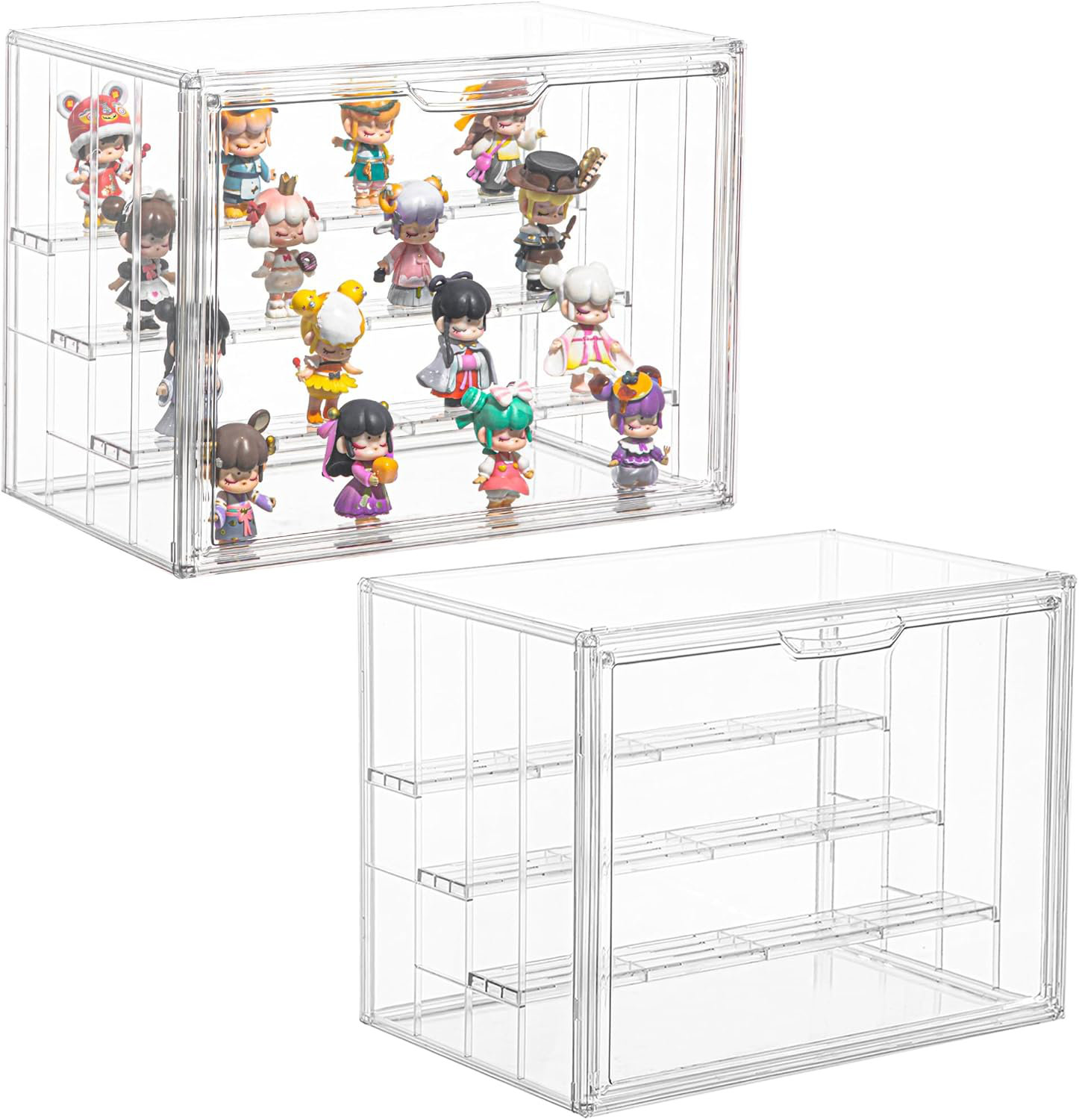 CHUANGWENYI Display Case For Collectibles 4 Layer Updated Adjustable ...