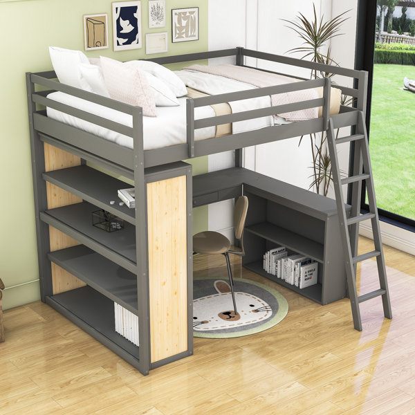 Harriet Bee Hadees Full Platforms Loft Bed with Built-in-Desk by ...