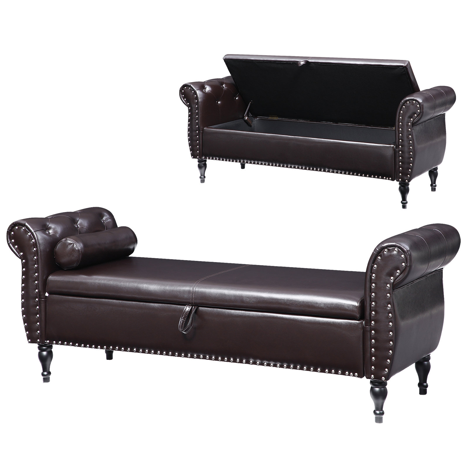 Alcott Hill® Calvyn Faux Leather Upholstered Storage Bench & Reviews ...