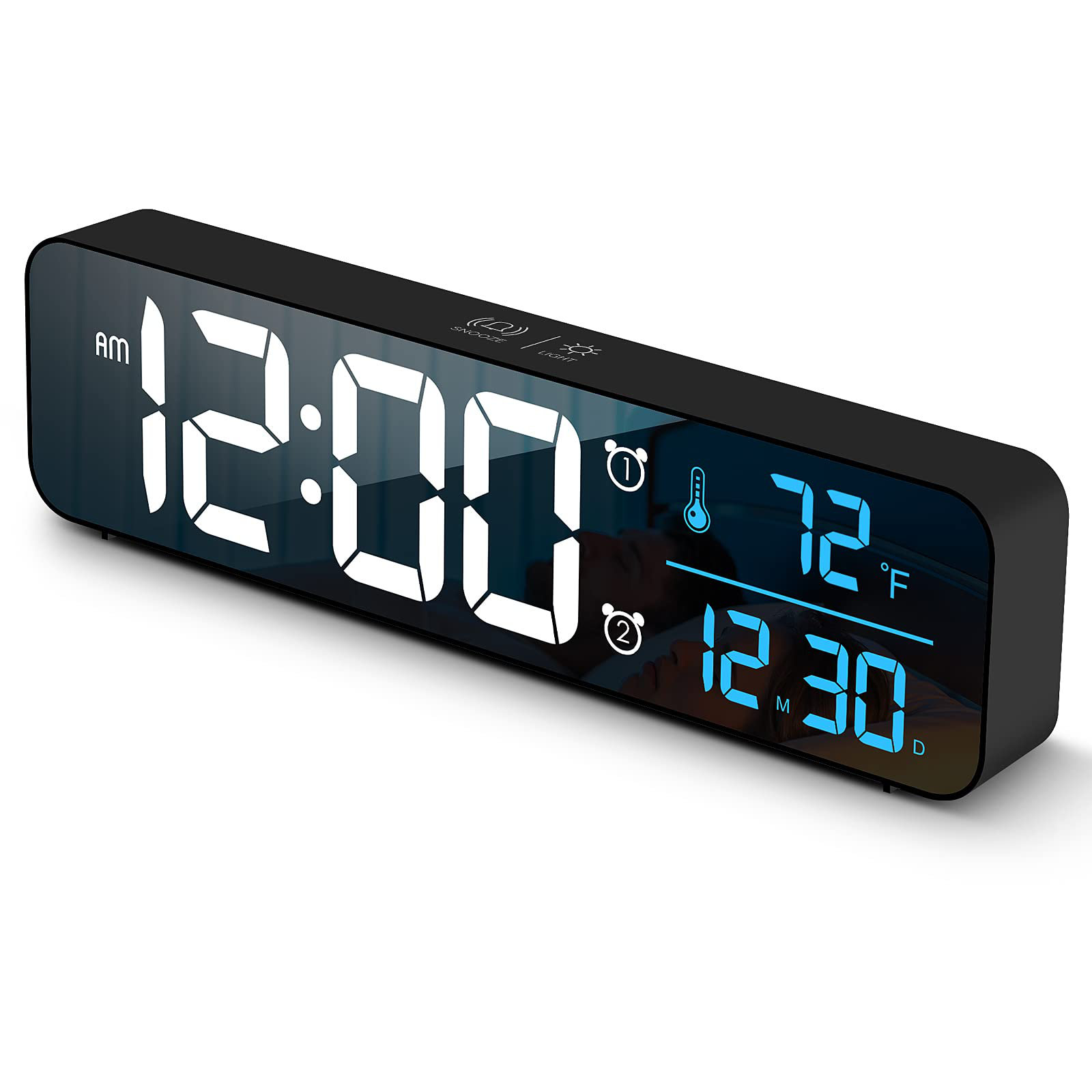 Ivy Bronx Digital Clock, Large Display Digital Clock, Wired Black ...