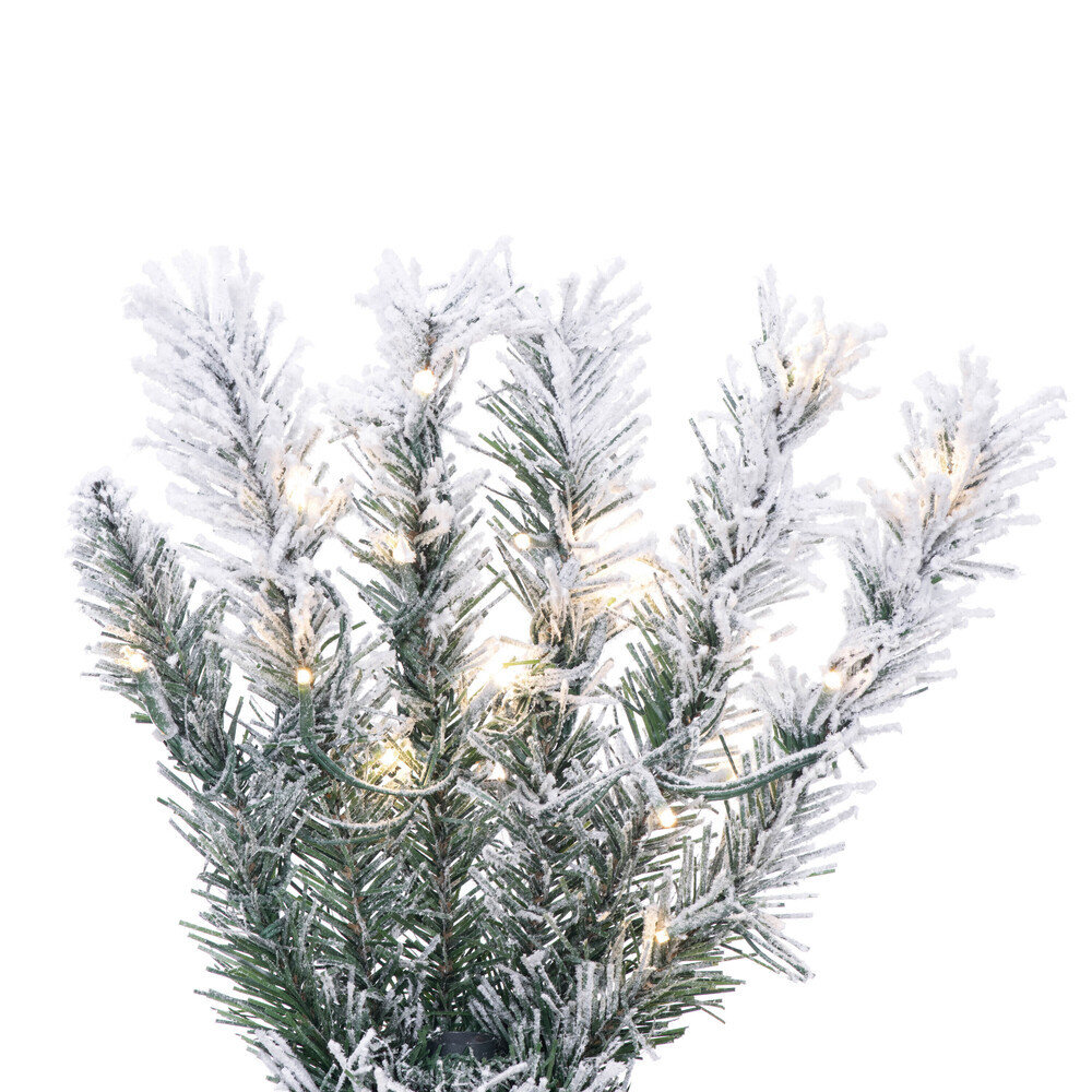 The Holiday Aisle® Flocked Crest Pencil Artificial Pre-Lit Christmas ...