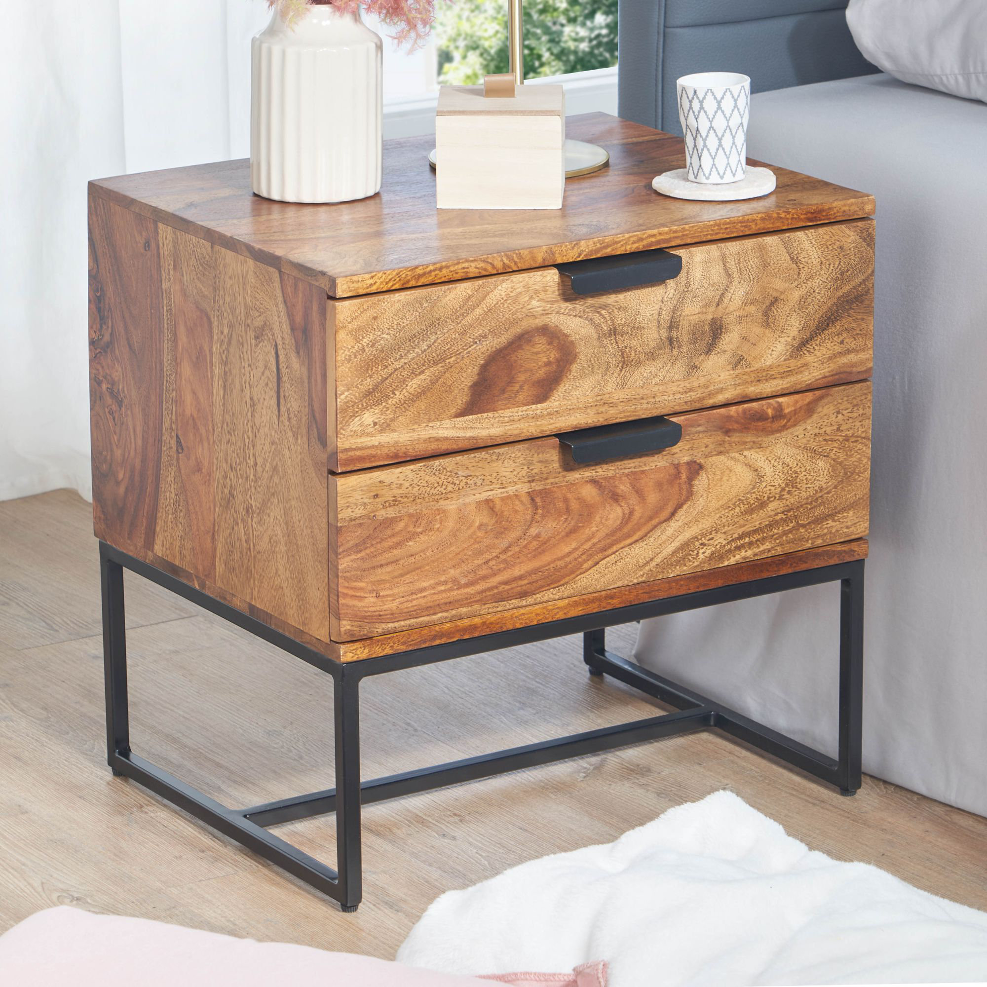 Williston Forge Adlean Iron Bedside Table | Wayfair.co.uk
