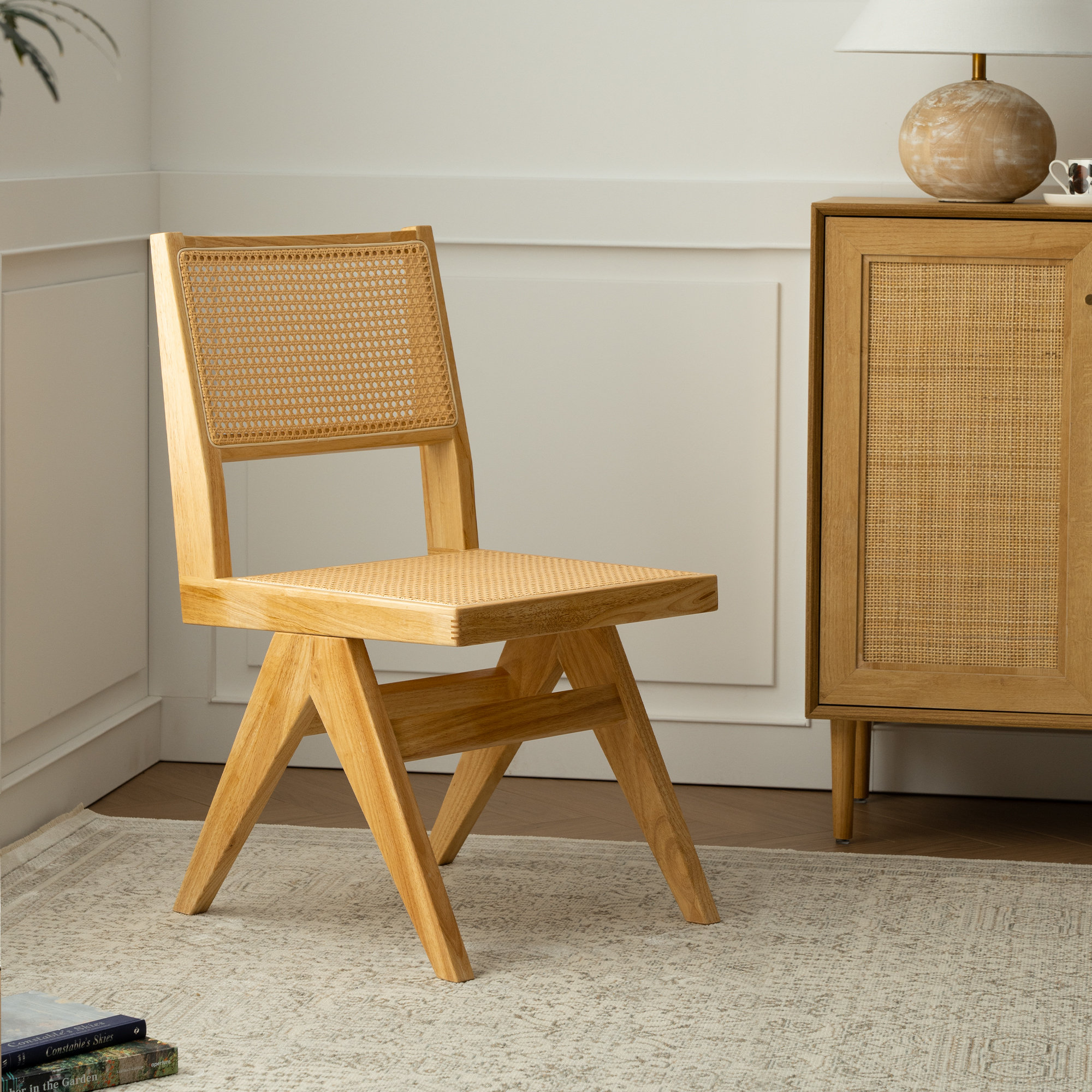 Bay Isle Home™ Anceline Solid Wood Rattan Side Chair Dining Chair | Wayfair