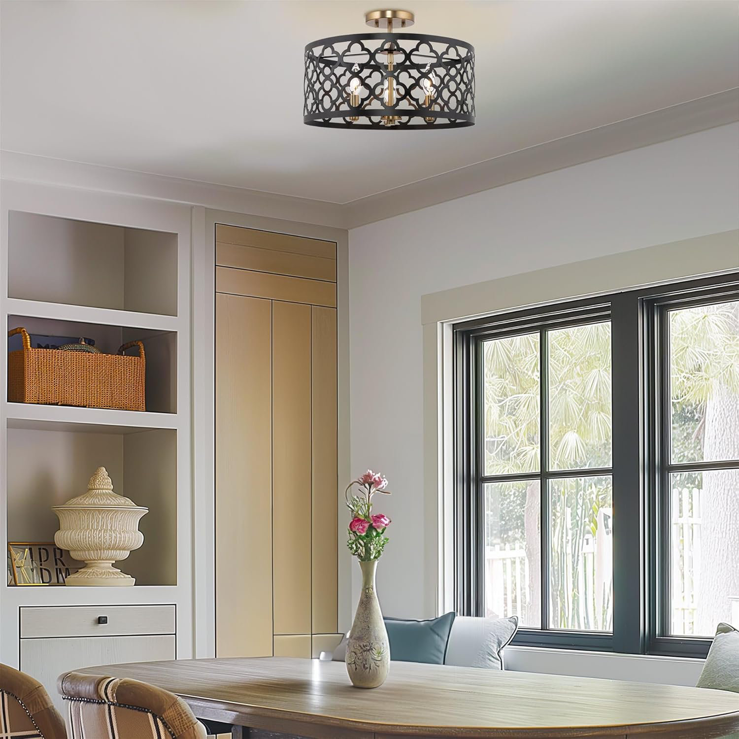 Hokku Designs Kira Home Sutton 16" 3-Light Modern Semi-Flush Mount ...