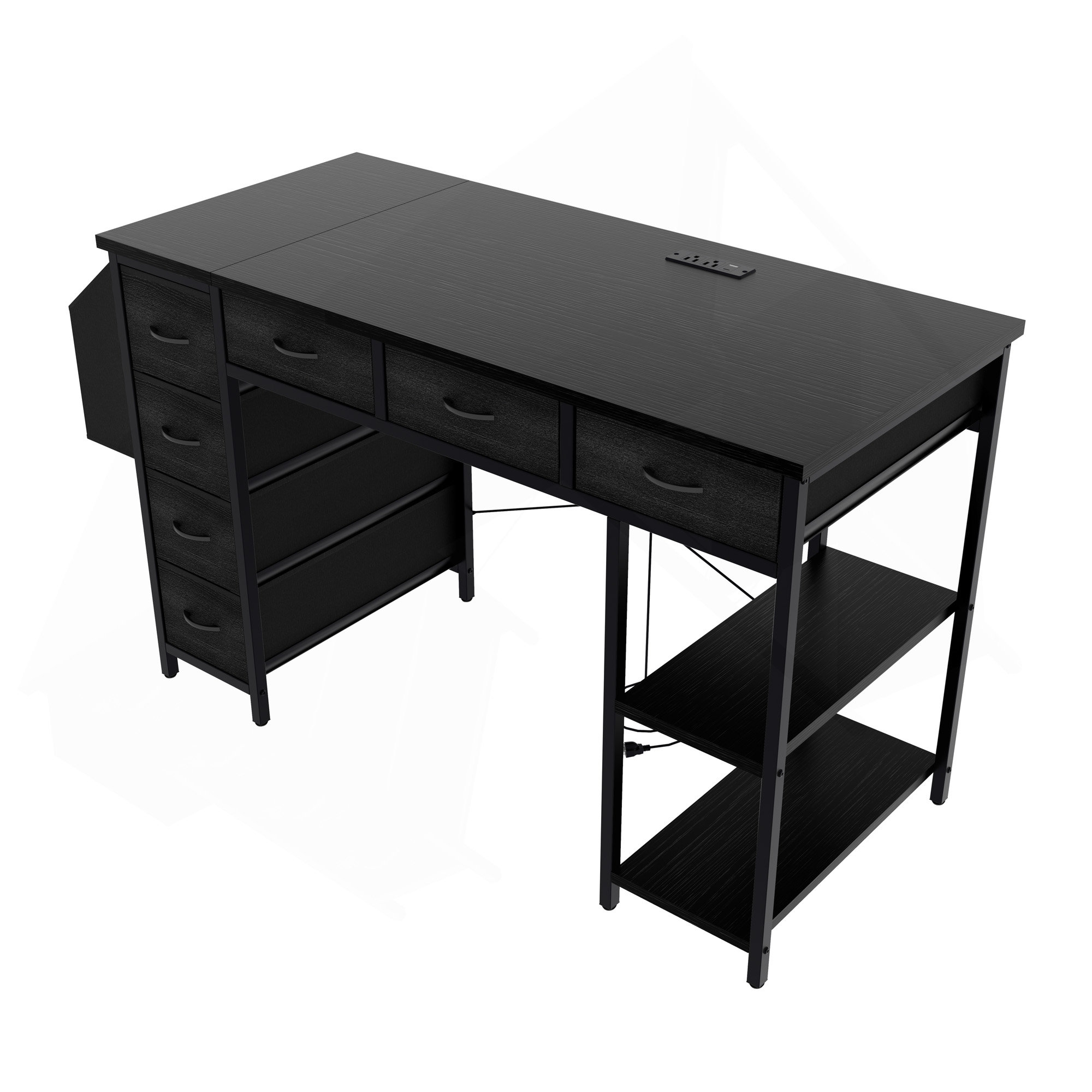 George Oliver Versatile Computer Desk With Hidden Power Outlets And ...