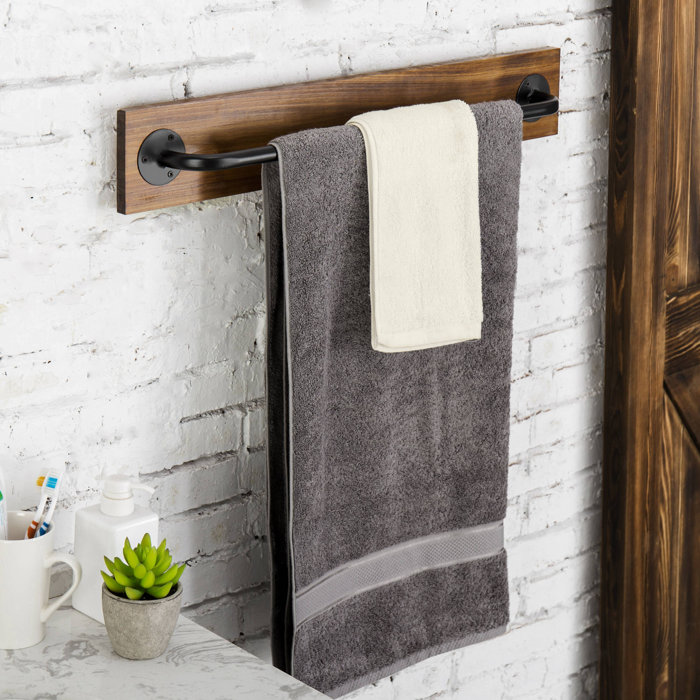 MyGift 28'' Wood Wall Mounted Towel Bar | Wayfair