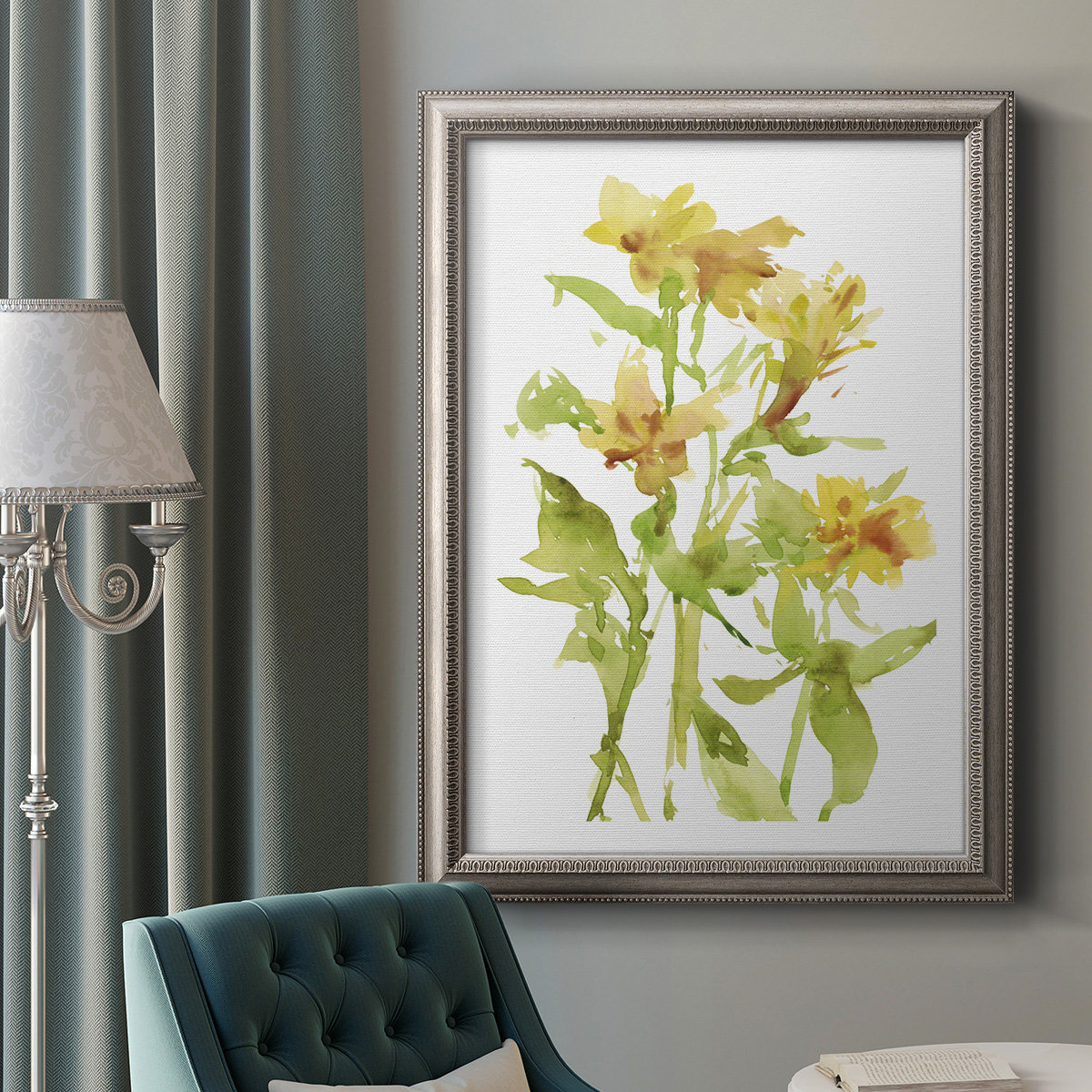 Winston Porter Watercolor Lilies II Premium Framed Canvas- Ready To ...