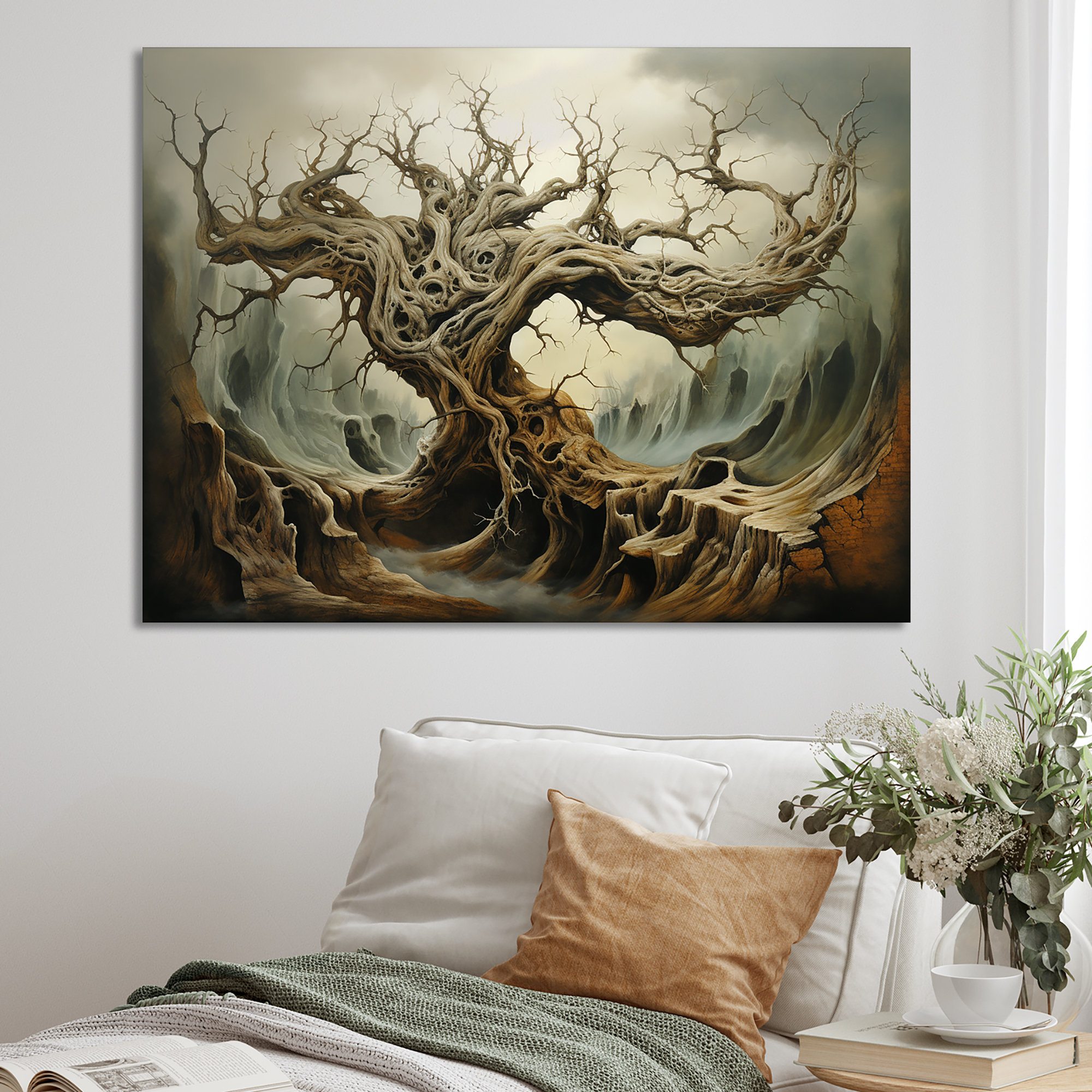 Design Art Twisted Roots Surreal Tree II - Surrealism Wall Art Living ...