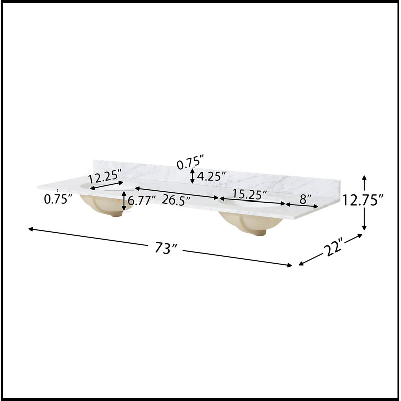 Orren Ellis Raysean Marble Freestanding Bathroom Cabinet | Wayfair
