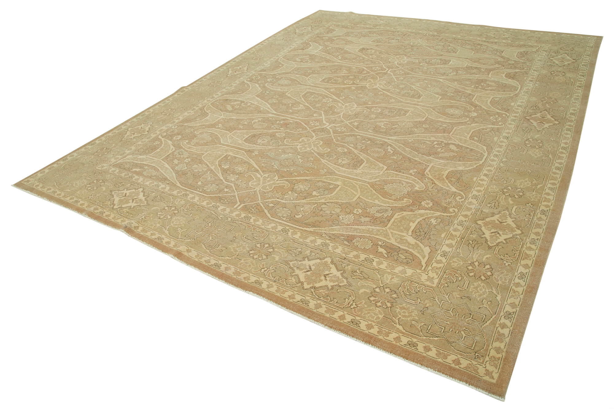 Lofy Tebriz Beige Classic Wool Handmade Area Rug | Wayfair