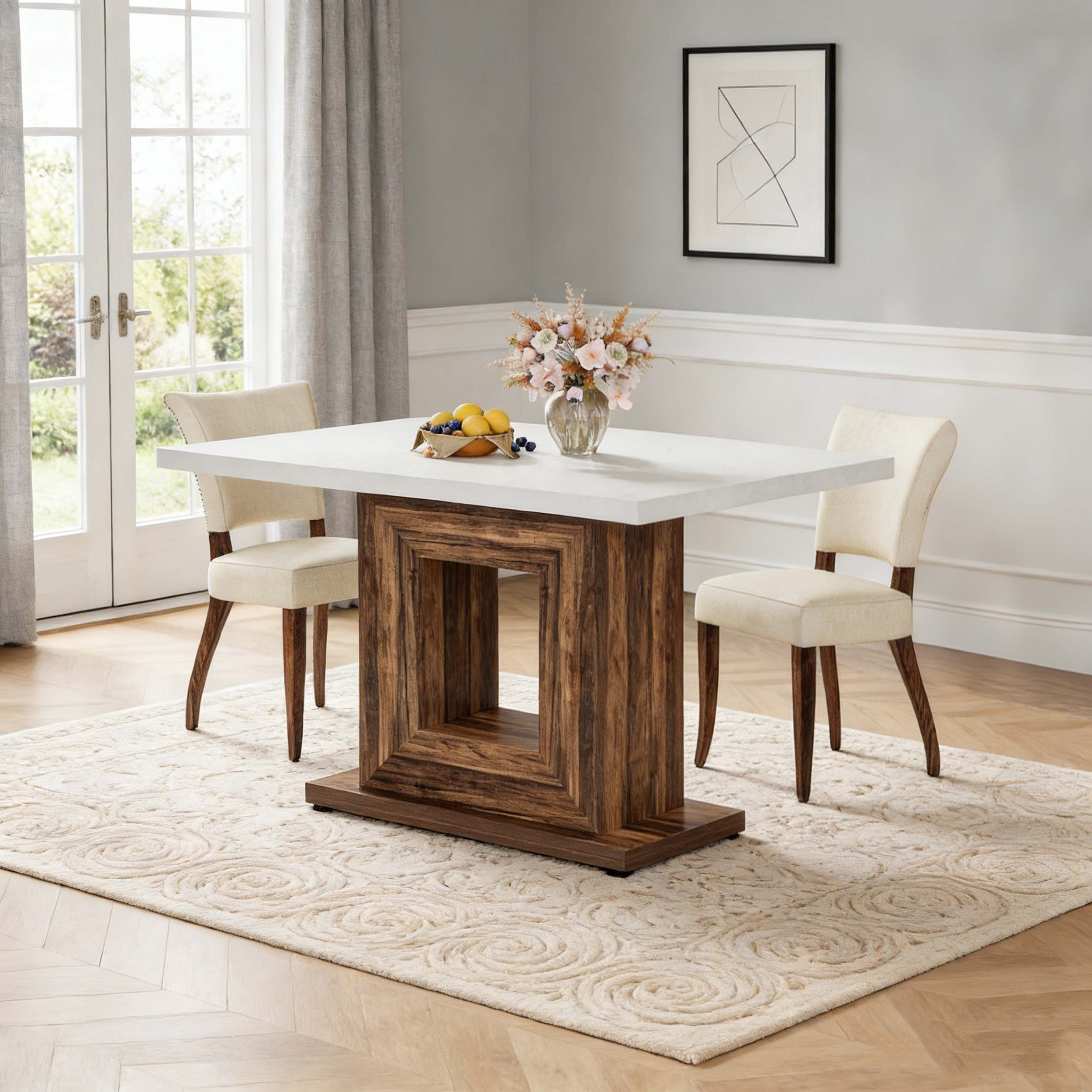 George Oliver Farmhouse Wooden Kitchen Dining Table for 4 People | Wayfair