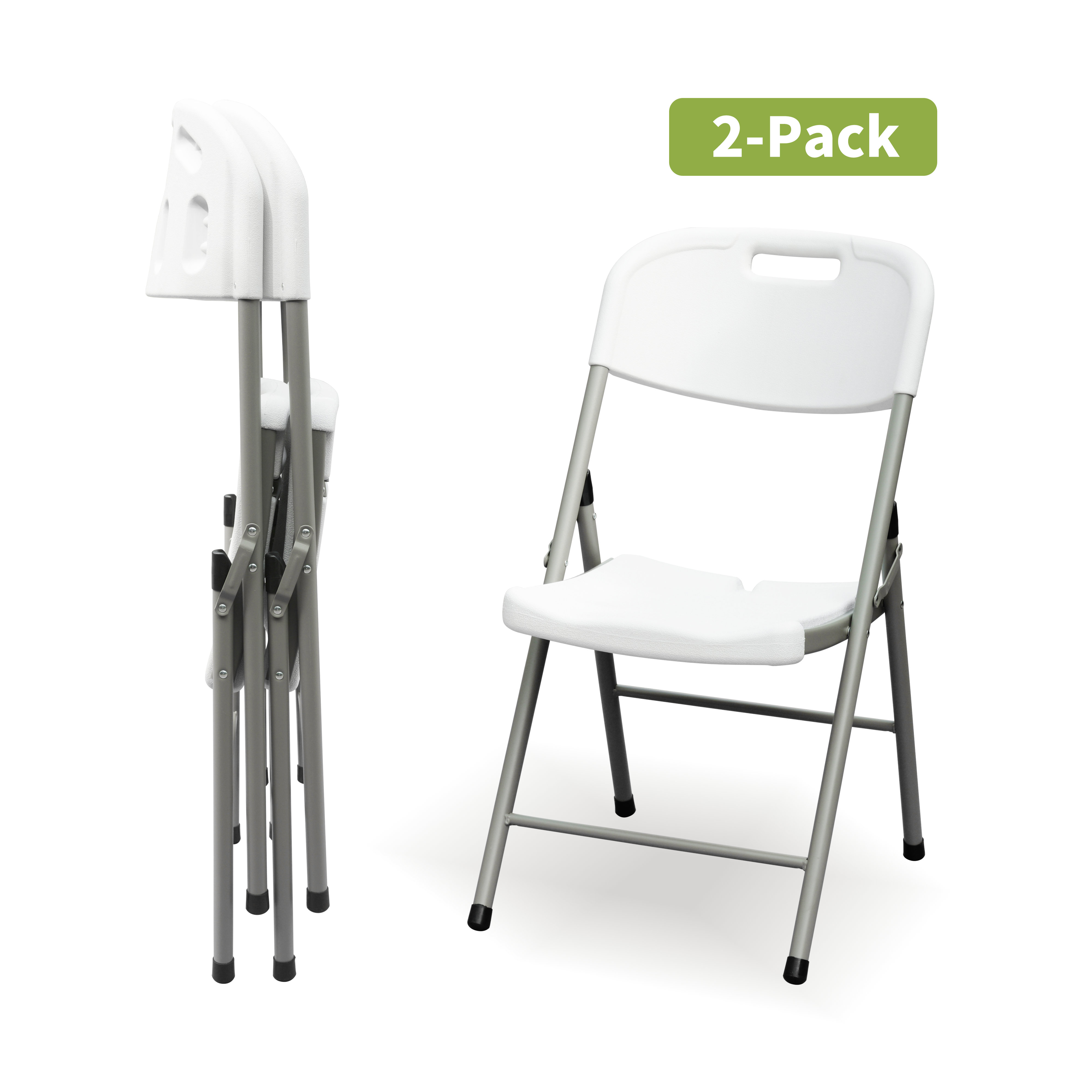 Inbox Zero Plastic / Resin Stackable Folding Chair Folding Chair Set ...