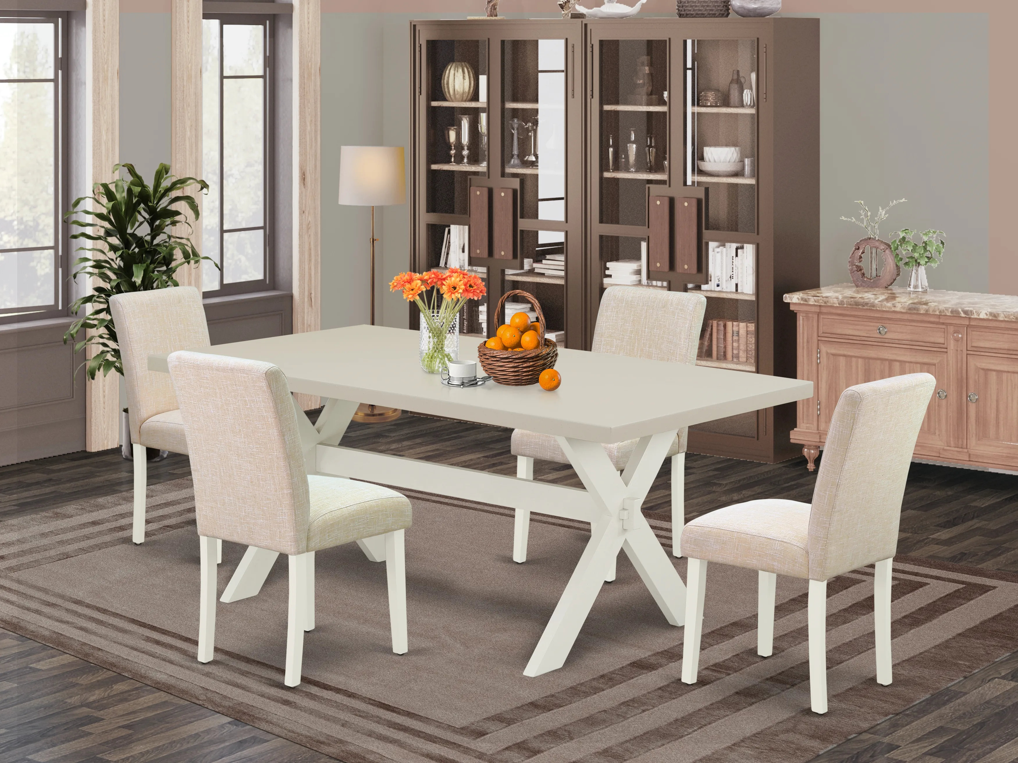 Wildon Home® Drage 5 - Piece Rubberwood Solid Wood Dining Set | Wayfair