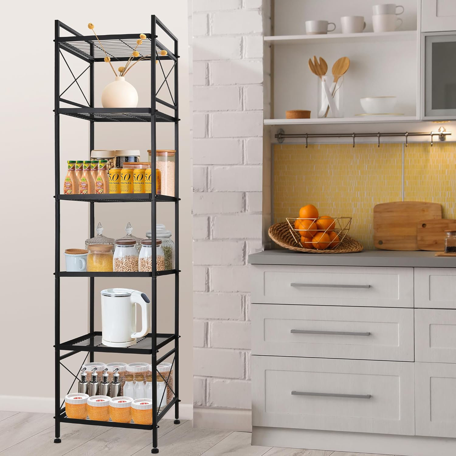 Rebrilliant 6 Tier Metal Closet Storage Rack Shelves,Standing Storage ...