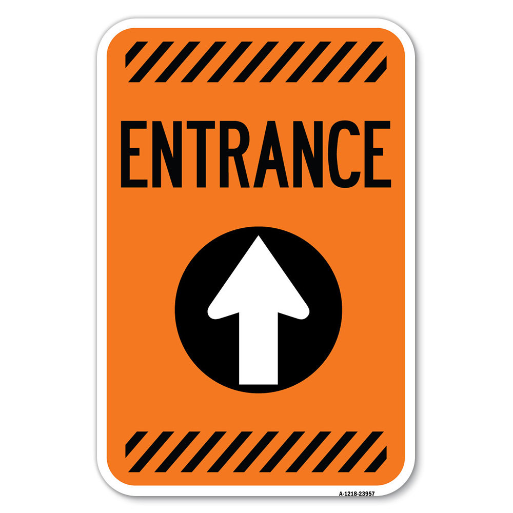 SignMission Flex Post Entrance With Straight Ahead Arrow Decal Only For ...